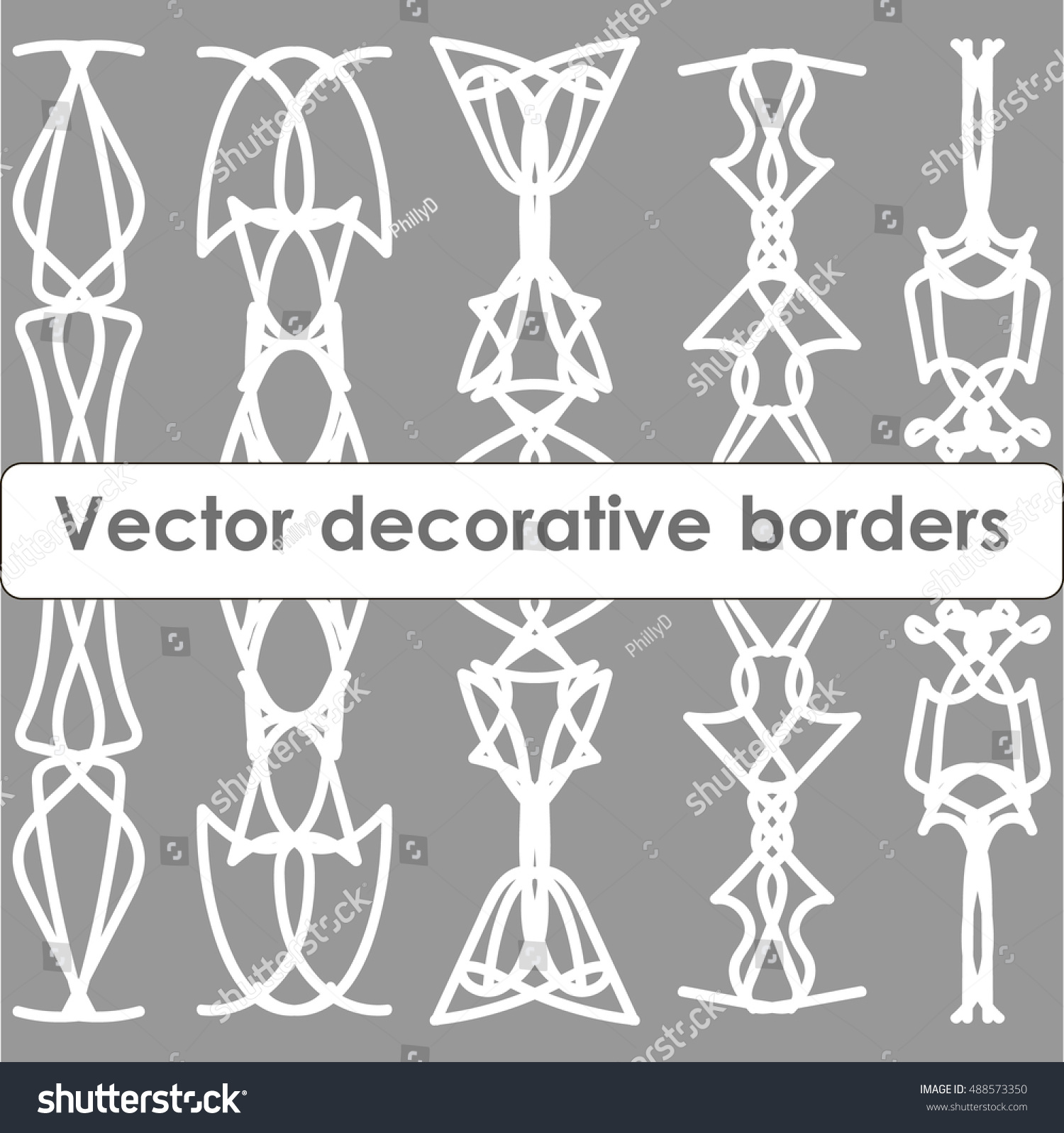 Set Massive Decorative Vector Borders Stock Vector (Royalty Free) 488573350