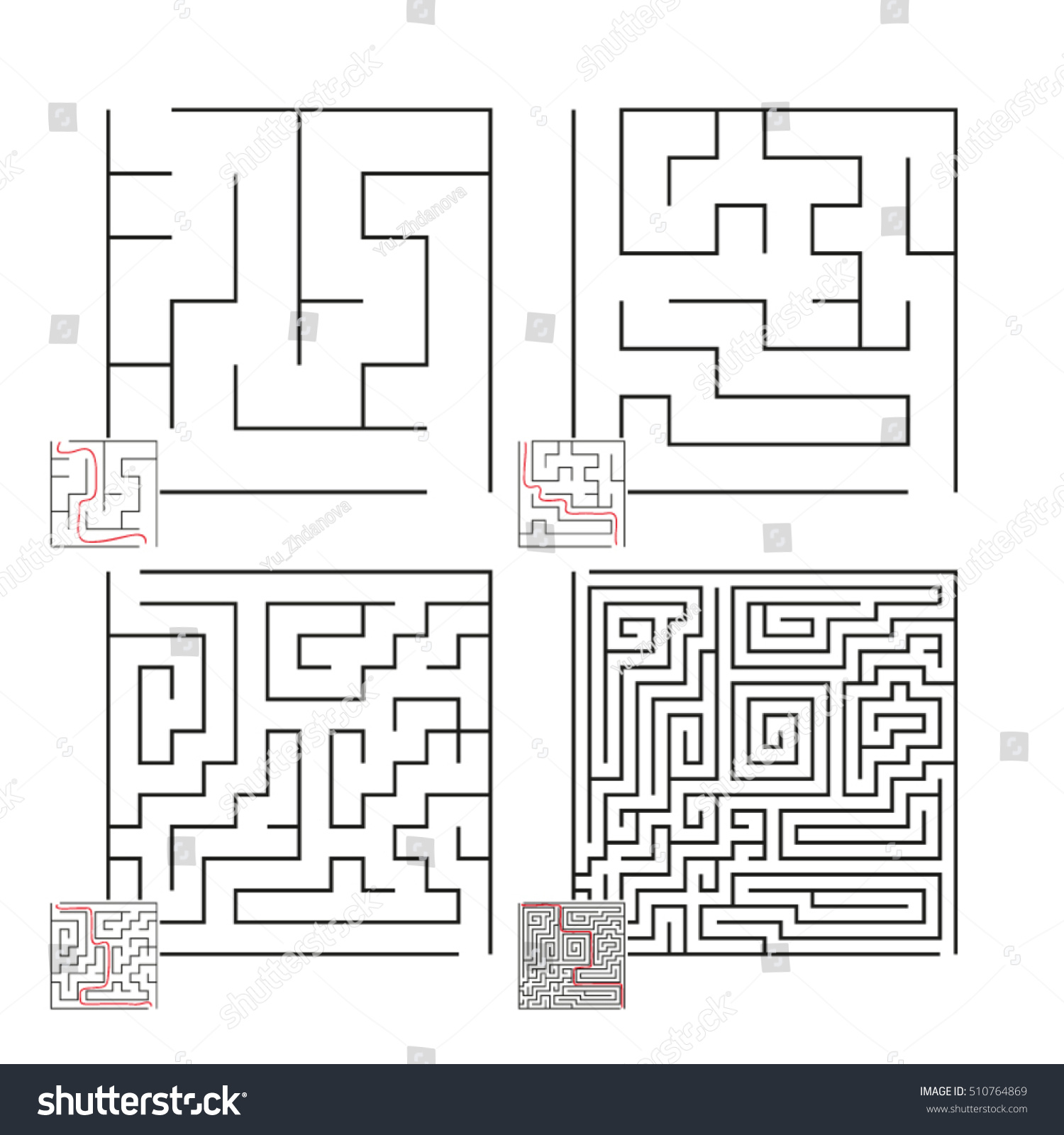 Set Mazes 49 Stock Vector (Royalty Free) 510764869 | Shutterstock