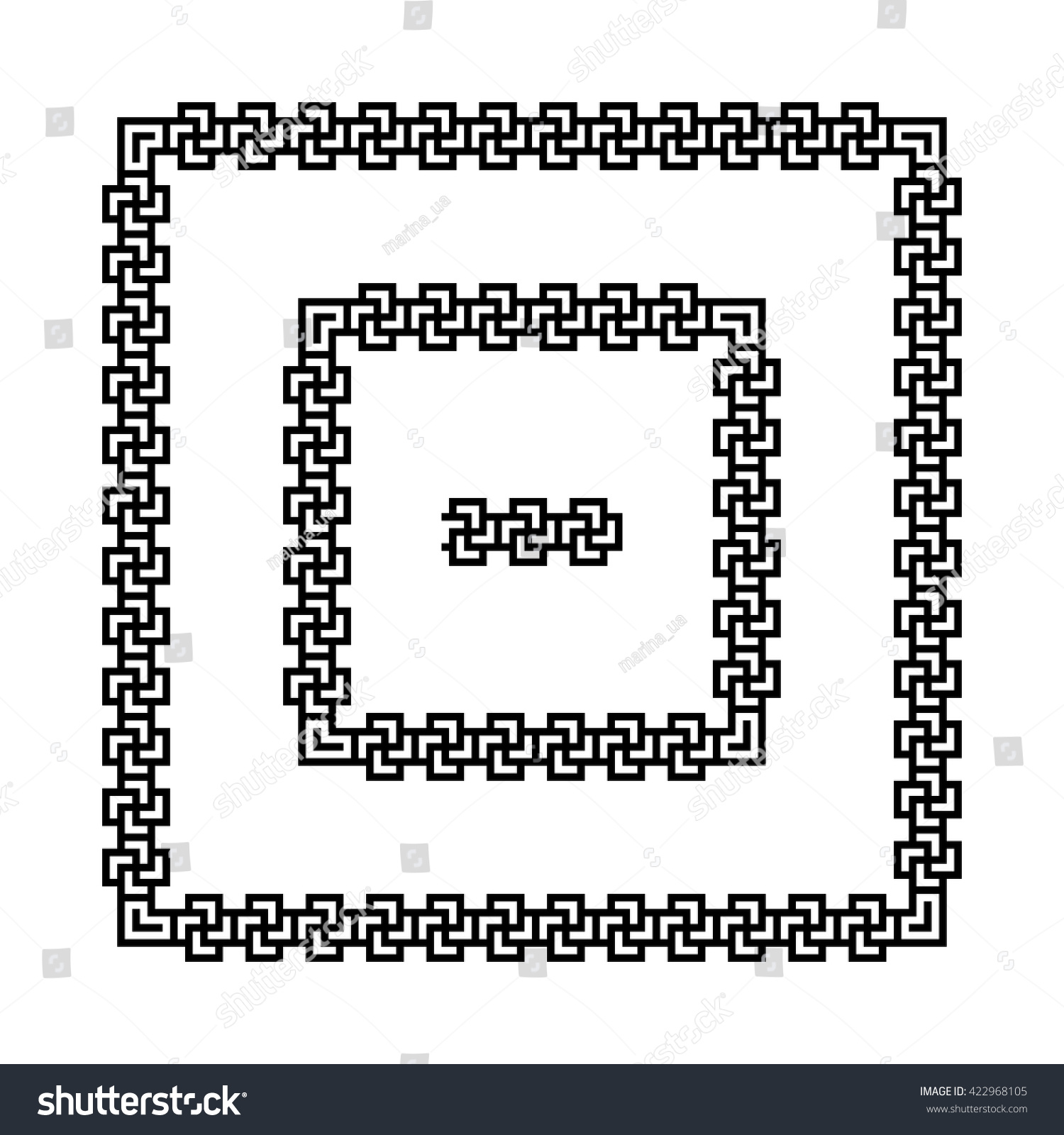 Set Meander Borders Ancient Square Pattern Stock Vector (Royalty Free ...