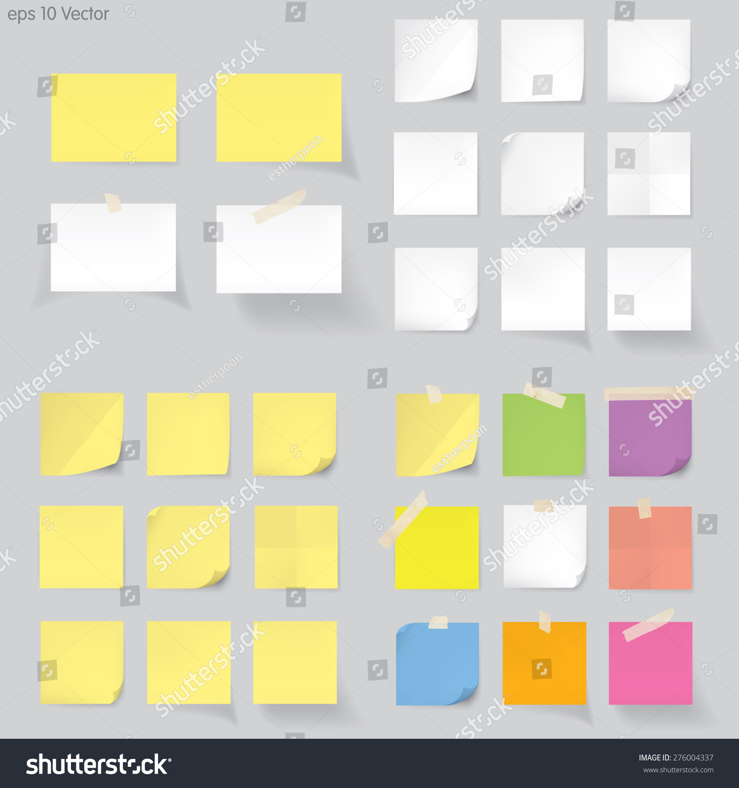 Set Memo Vector Stock Vector (Royalty Free) 276004337 | Shutterstock