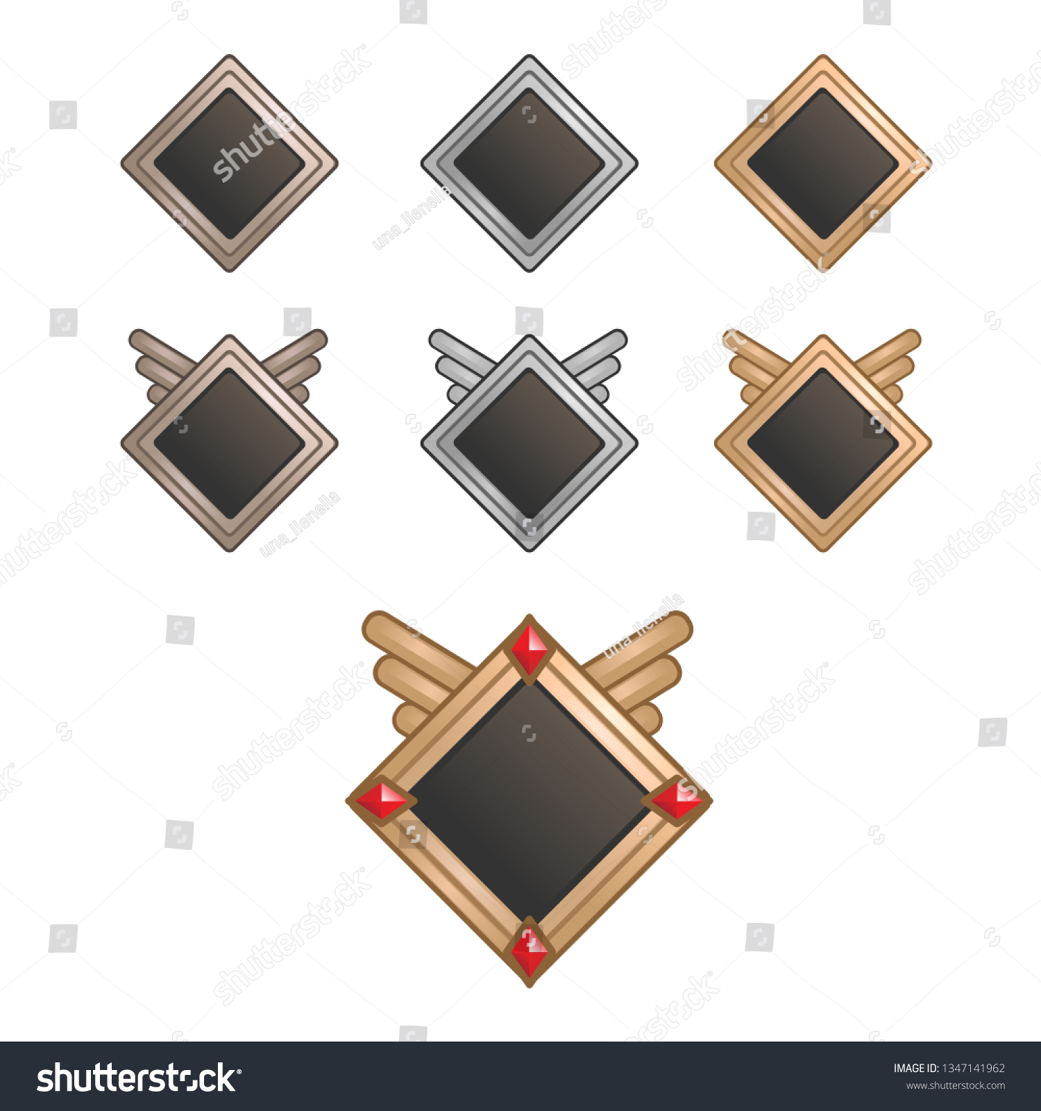 Set Metalic Frames Mobile Game User Stock Vector (Royalty Free) 1347141962