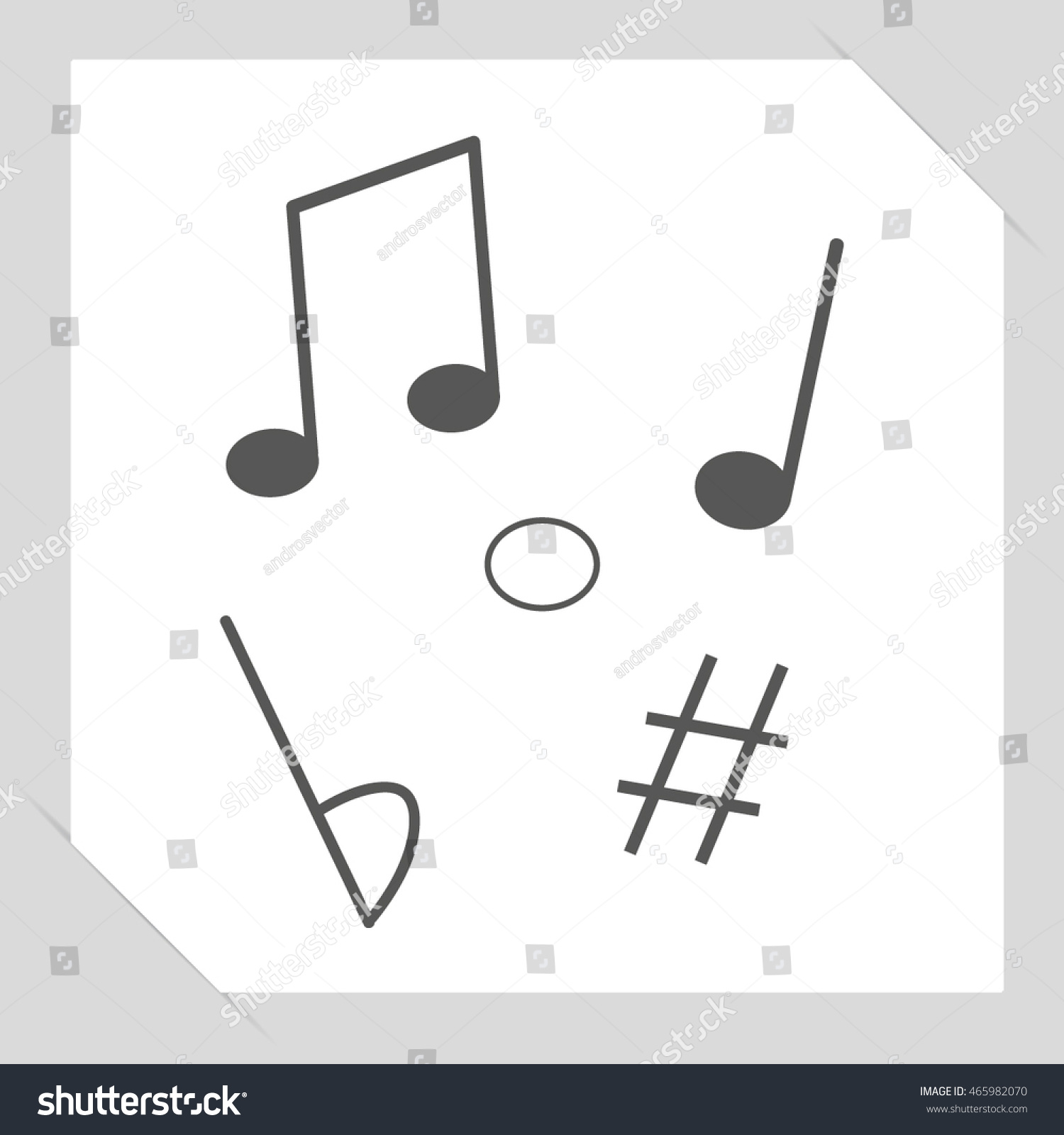 Set Music Notes Vector: vector de stock (libre de regalías) 465982070 ...