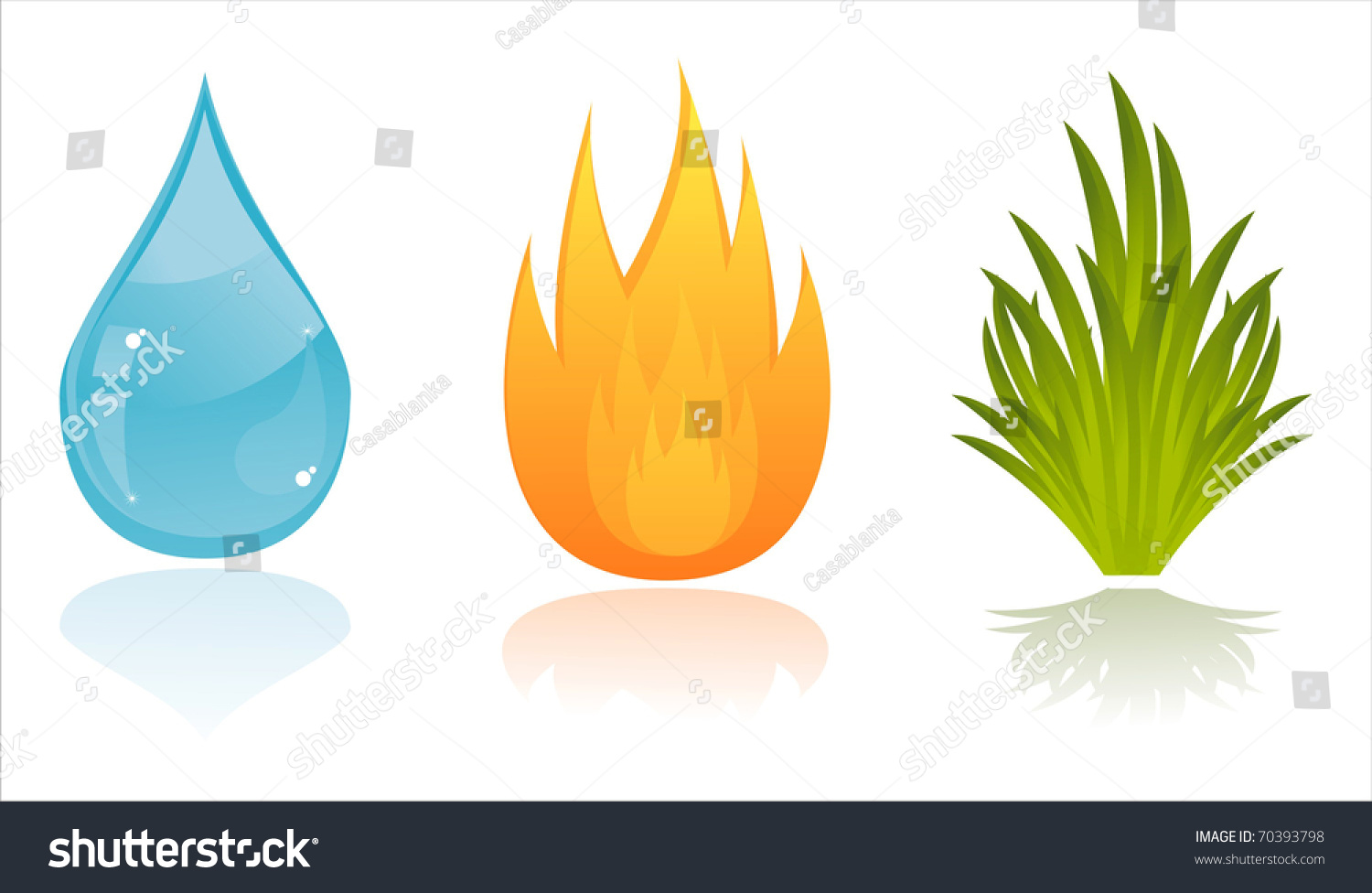 Set 3 Nature Elements Stock Vector (Royalty Free) 70393798