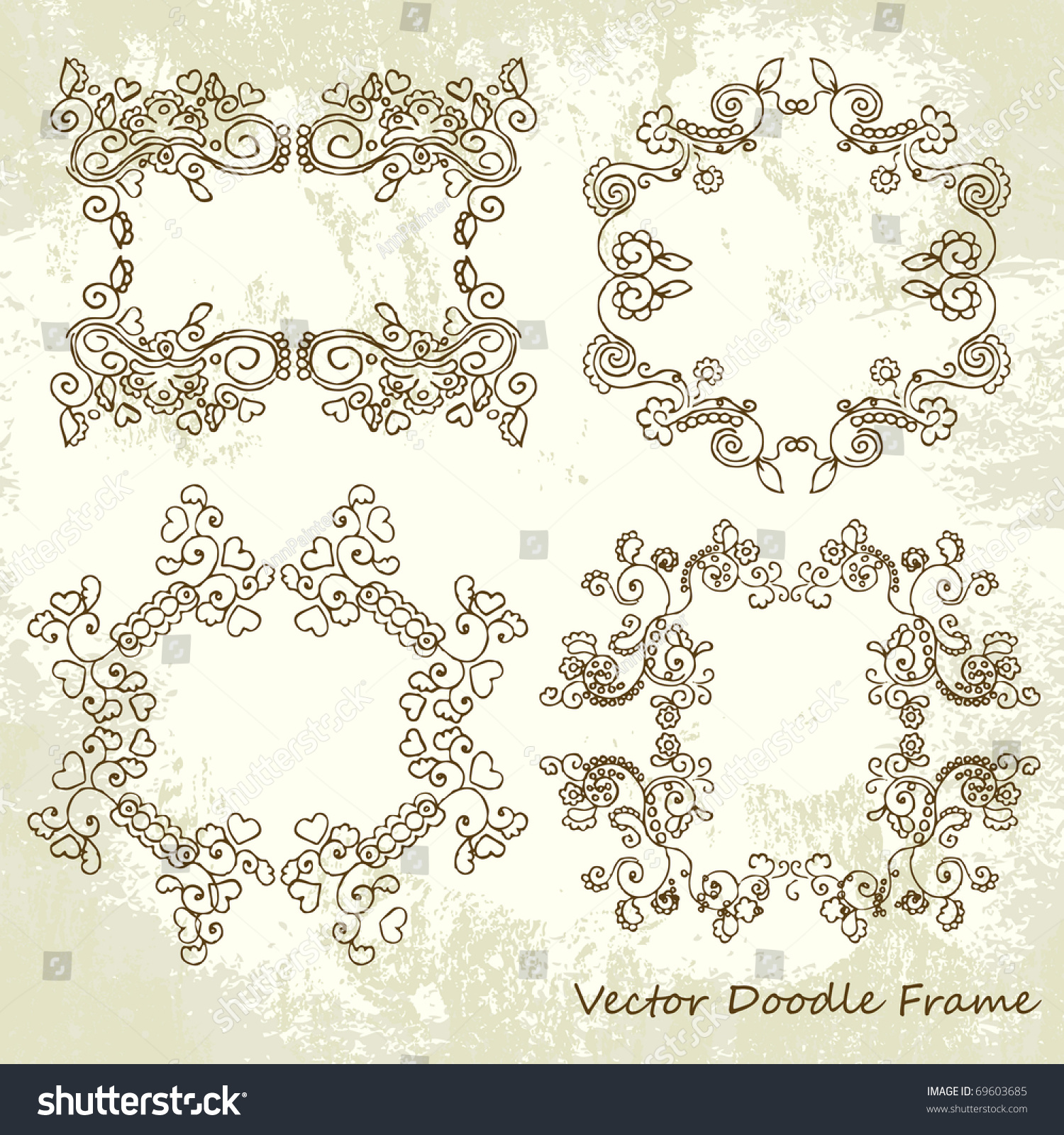 Set Ornate Vector Frames Stock Vector (Royalty Free) 69603685