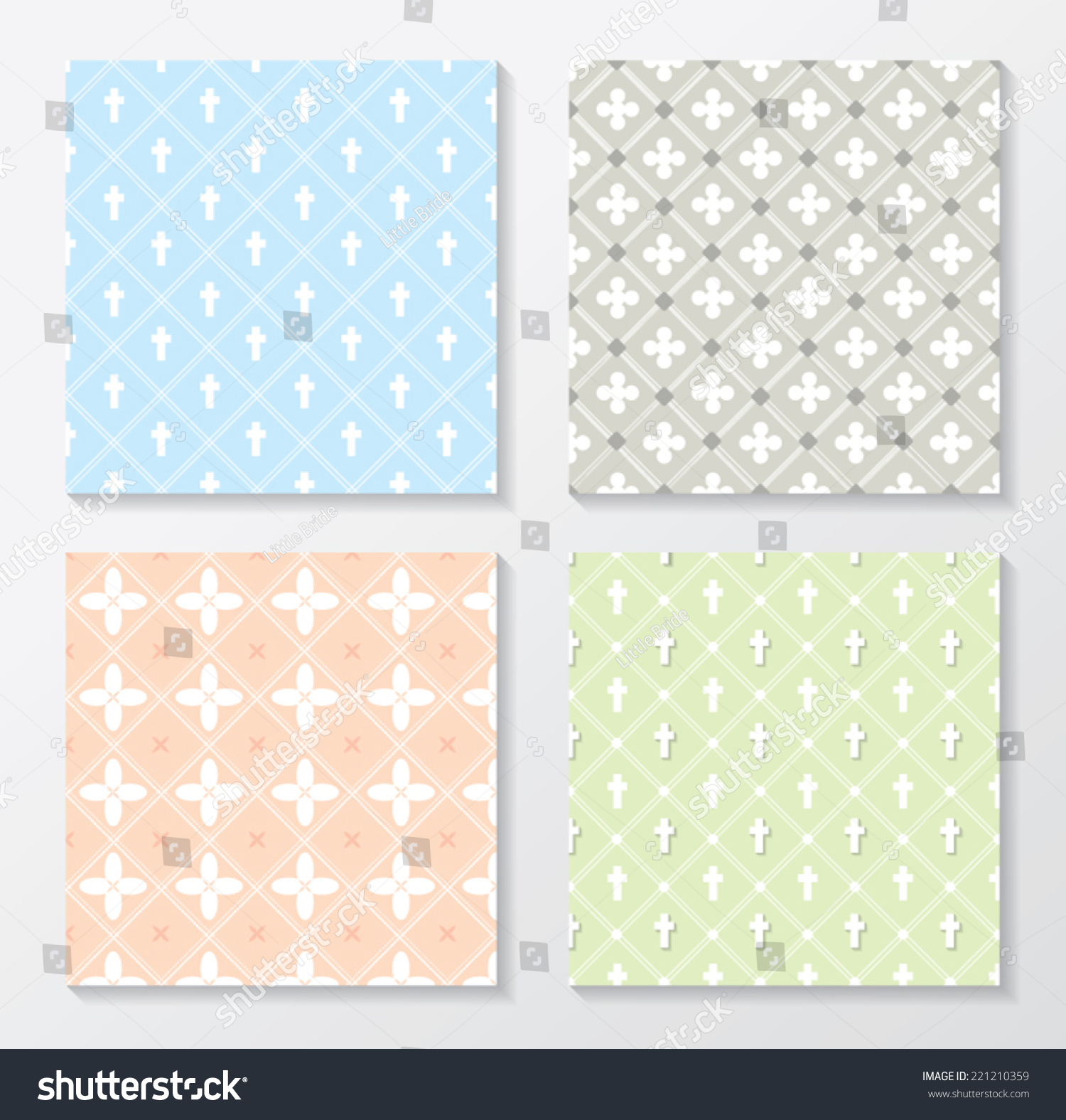 Set Pastel Geometric Pattern Vector Stock Vector (Royalty Free ...