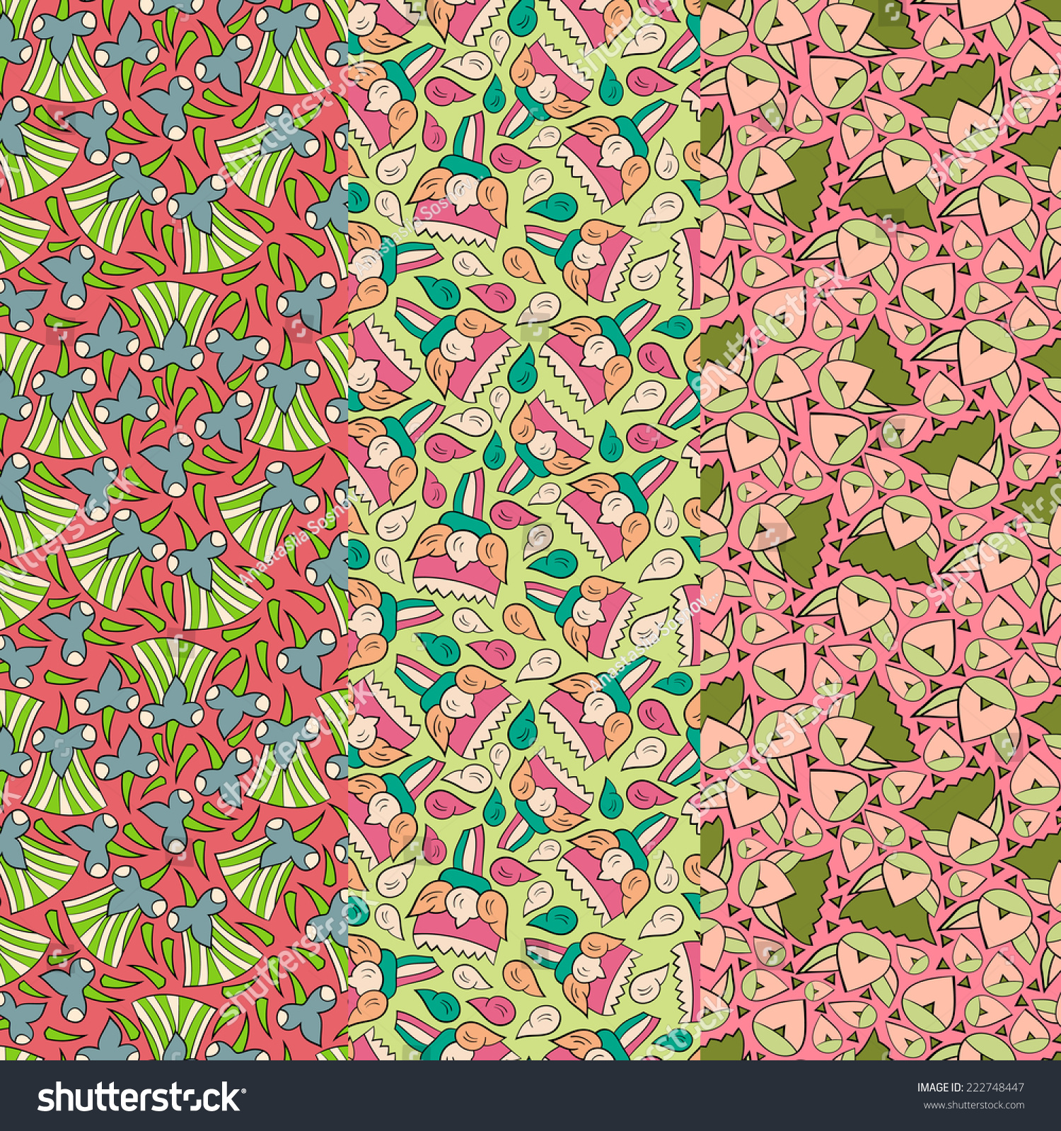 Set Patterns One Palette Vector Version Stock Vector (Royalty Free ...