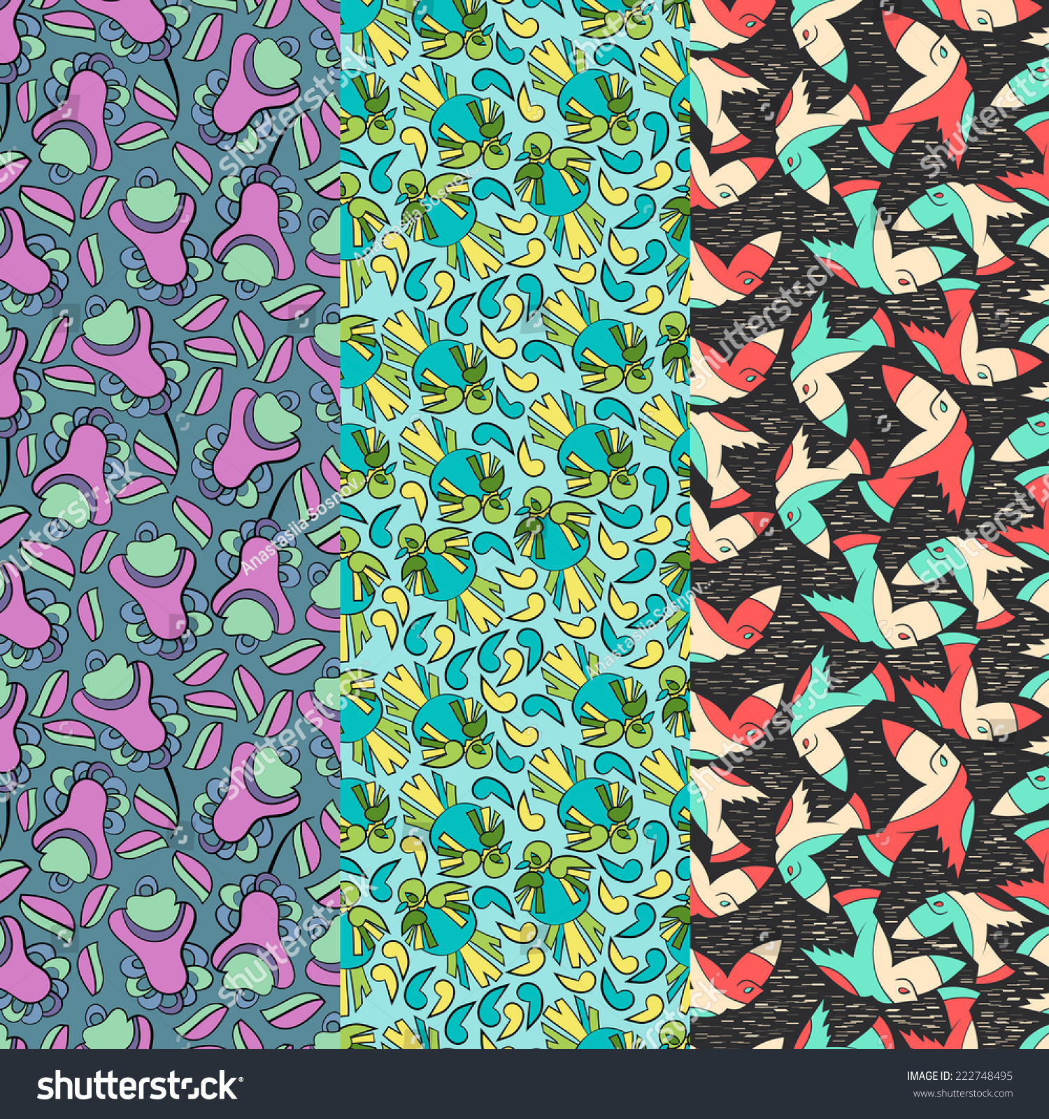 Set Patterns One Palette Vector Version Stock Vector (Royalty Free ...