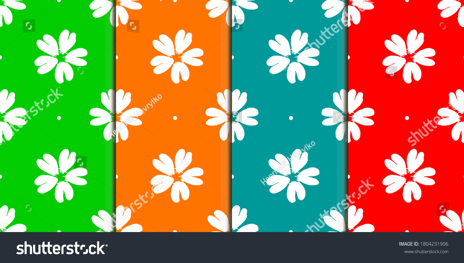 Set Patterns White Flower Pattern Stock Vector (Royalty Free ...