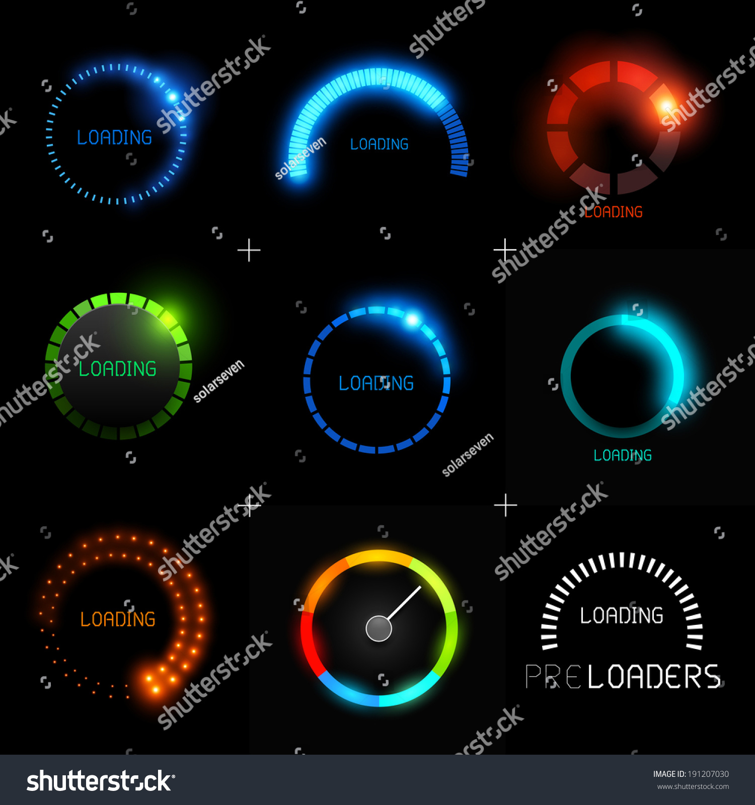 Set Preloaders Loading Items Progress Loading Stock Vector (Royalty ...