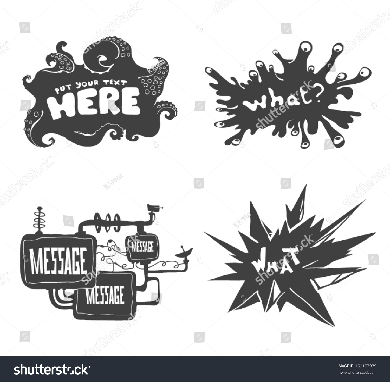 Set Psychedelic Banners Vector Graphics Set Stock Vector (Royalty Free ...