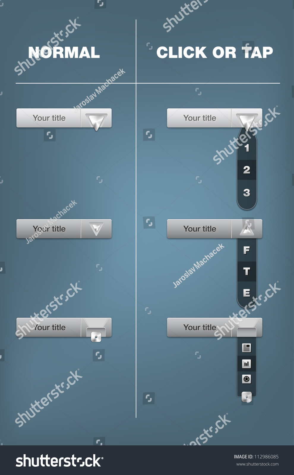 Set Pulldown Menu Two Positions Vector Stock Vector (Royalty Free ...