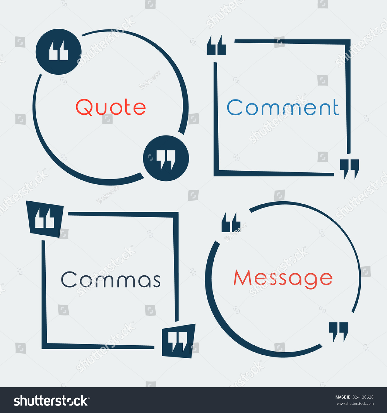 Set Quote Box Bubble Quote Commas Stock Vector (Royalty Free) 324130628