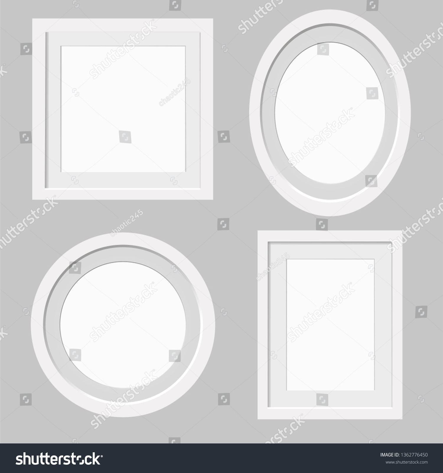 Set Realistic Empty White Frame Passepartout Stock Vector Royalty Free 1362776450