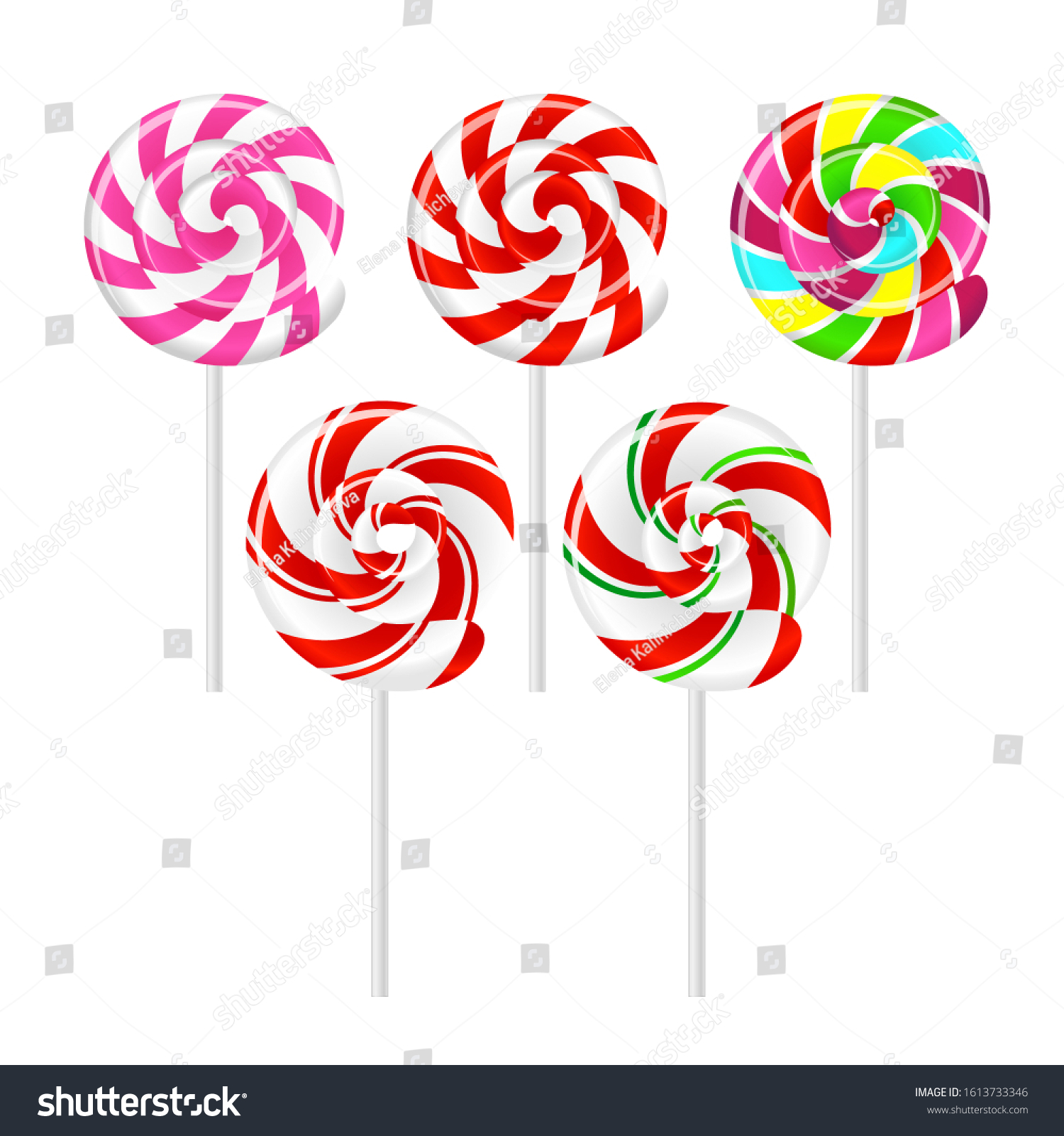 Set Realistic Striped Colorful Lollipops On Stock Vector (Royalty Free ... Set Realistic Striped Colorful Lollipops On Stock Vector (Royalty Free ...