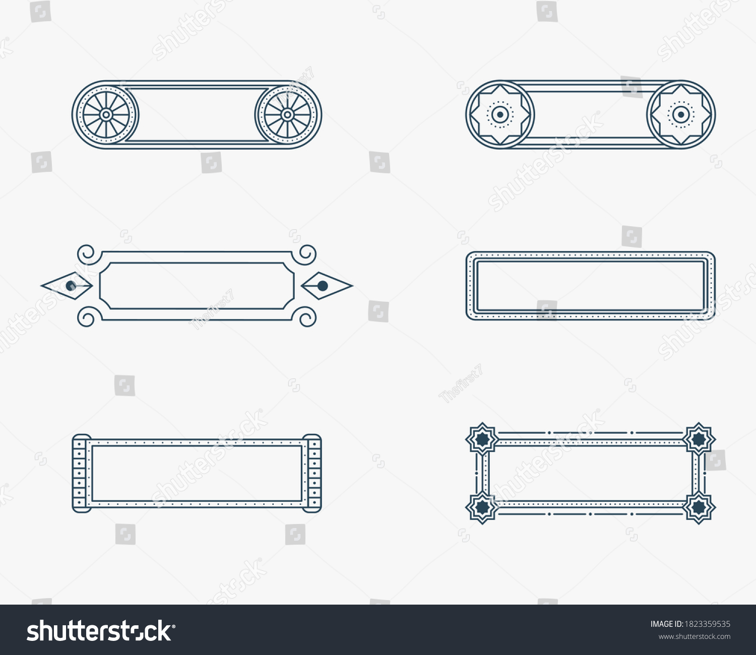 Set Rectangle Frames Isolated On White Stock Vector (Royalty Free ...