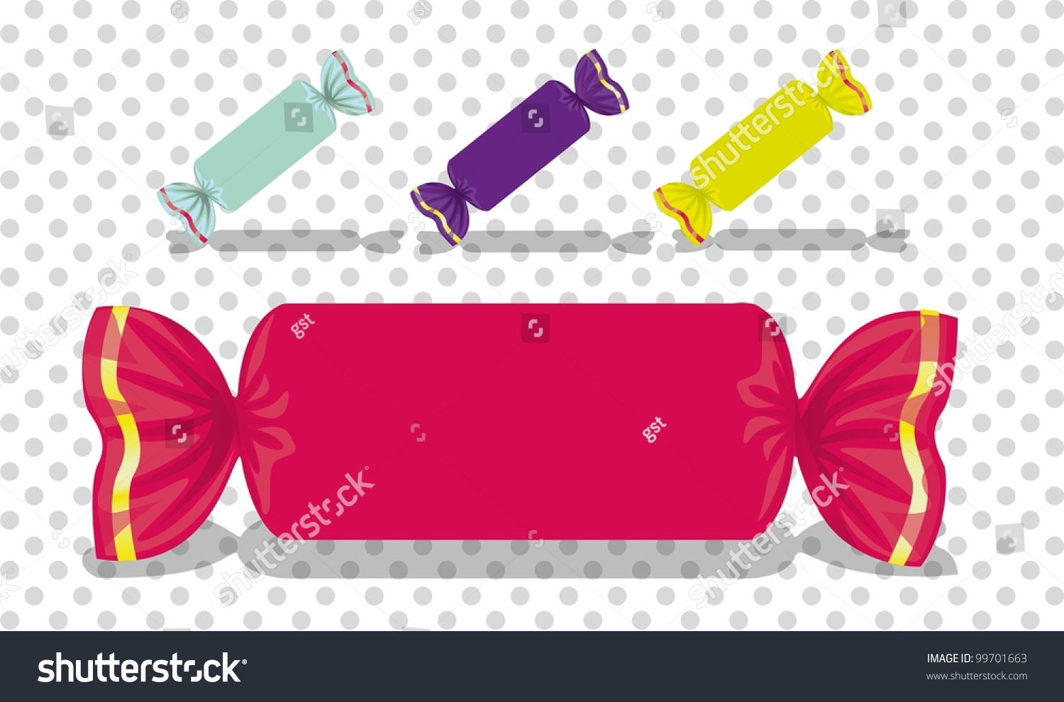 Set Rectangular Colored Candies Vector Illustration Stock Vector ...