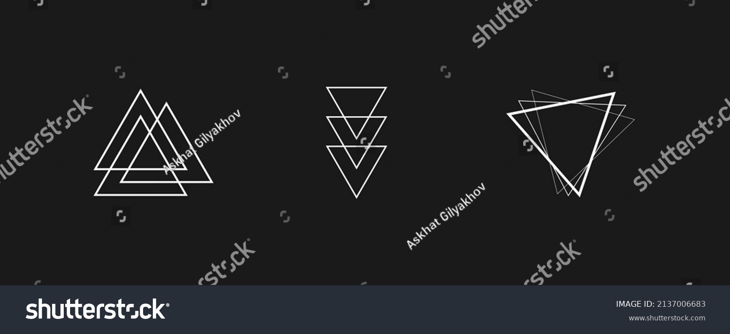 Set Retrowave Design Elements Triangles Intersecting Stock Vector ...
