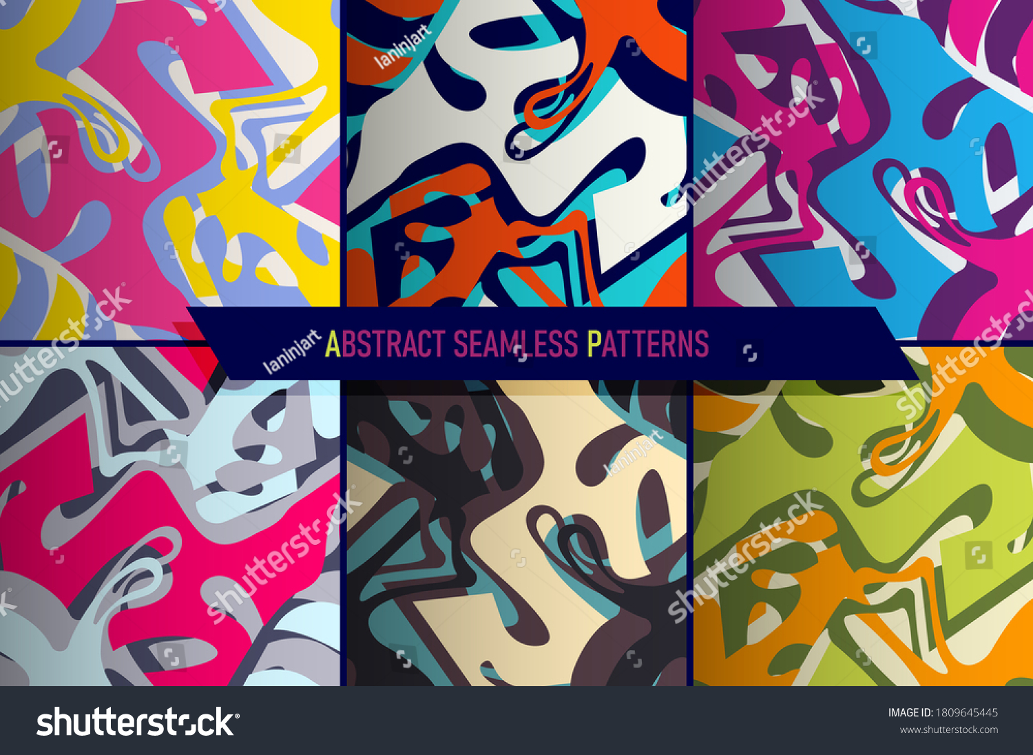 Set Seamless Backdrops Creative Patterns Stock Vector (Royalty Free ...