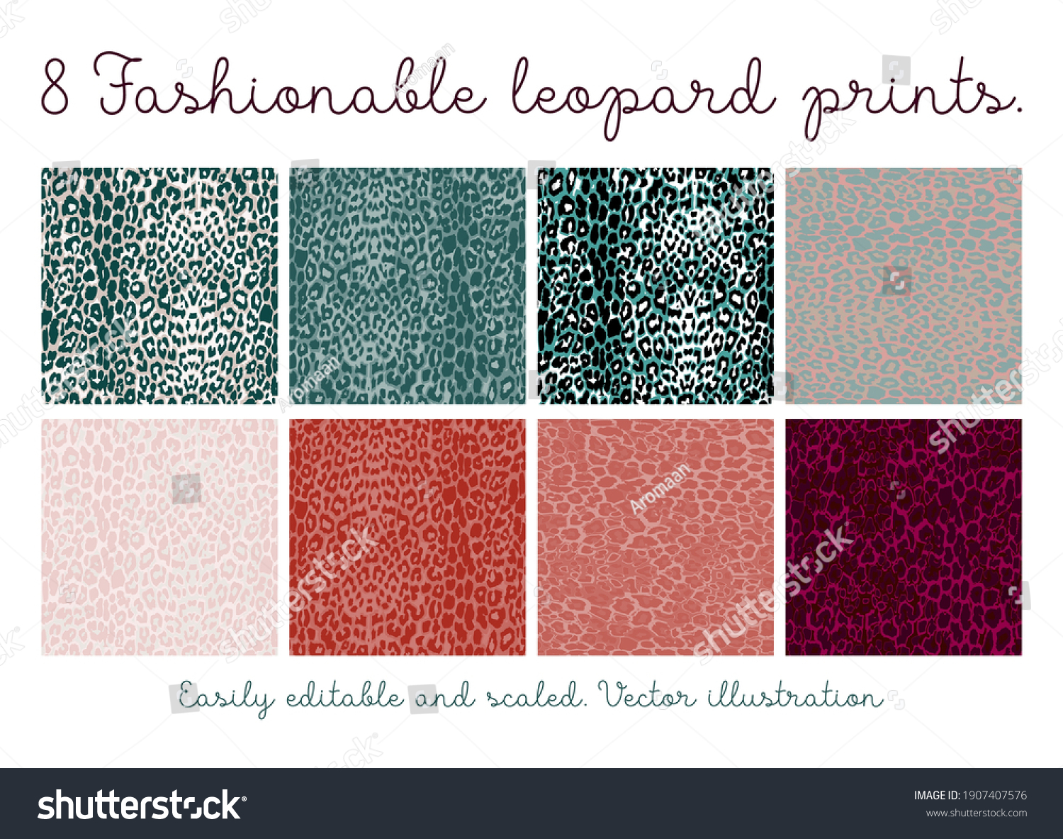 Set Seamless Leopard Patterns Vector Illustration Stock Vector (Royalty ...
