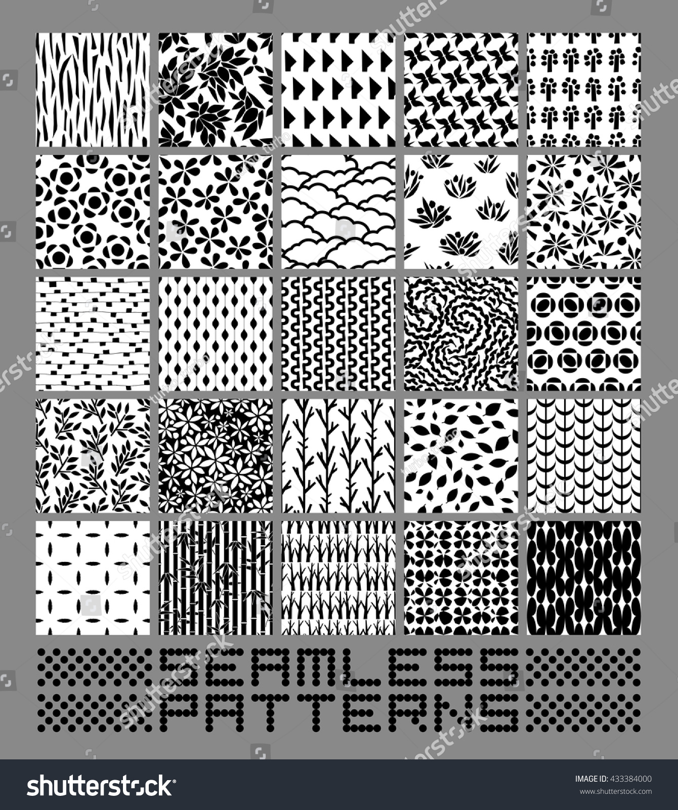 Set Seamless Organic Vector Patterns Stock Vector (Royalty Free ...