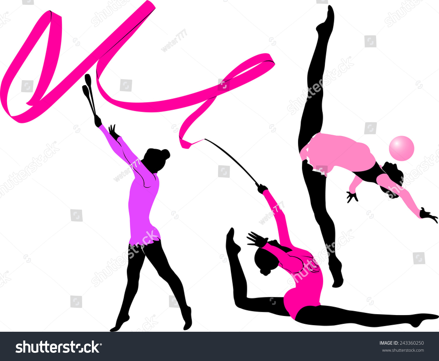Set Silhouettes Girl Gymnast Athlete Isolated Stock Vector (Royalty ... Set Silhouettes Girl Gymnast Athlete Isolated Stock Vector (Royalty ...