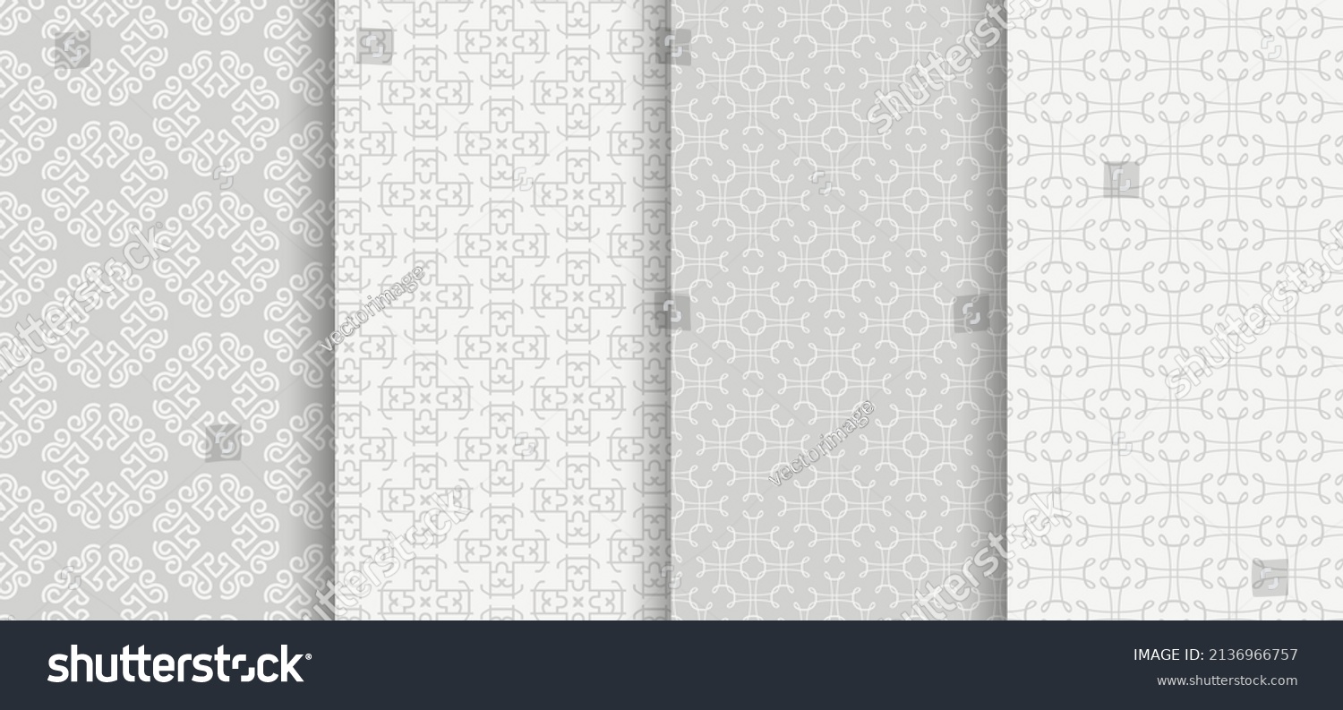 Set Simple Background Patterns On Gray Stock Vector (Royalty Free ...