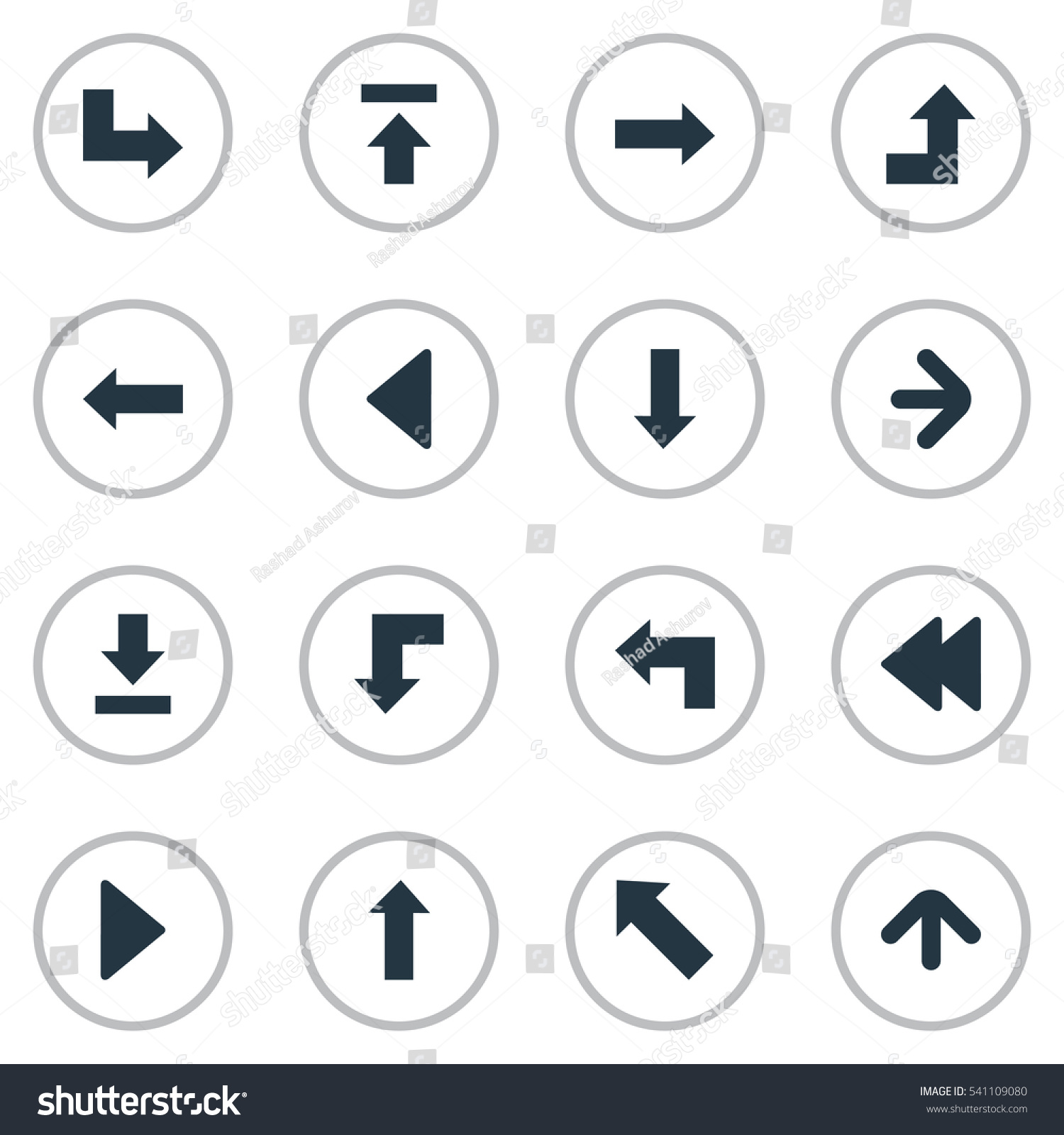 Set 16 Simple Cursor Icons Can Stock Vector (Royalty Free) 541109080 ...
