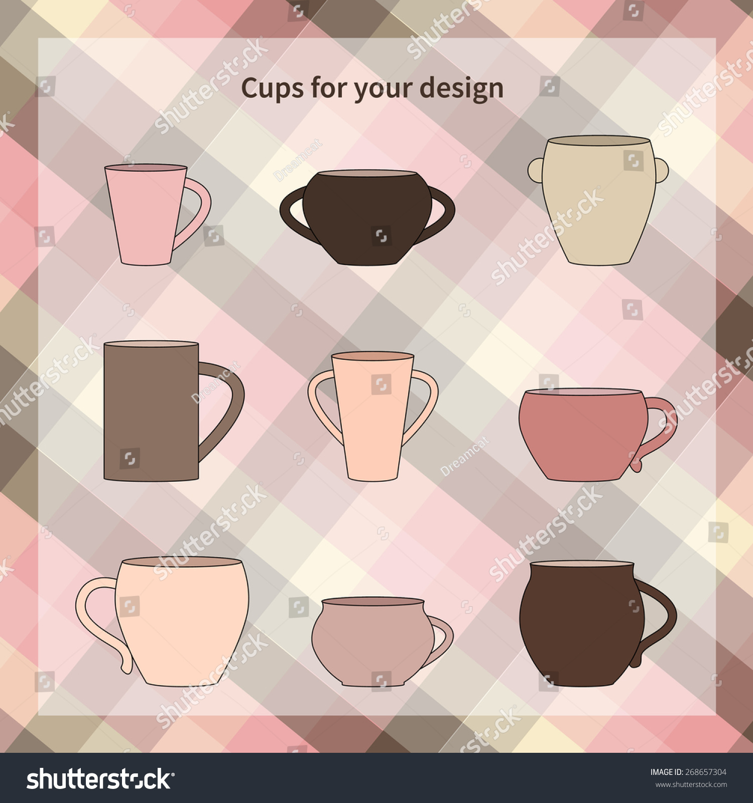 Set Simple Plane Cups Vector Stock Vector (Royalty Free) 268657304 ...