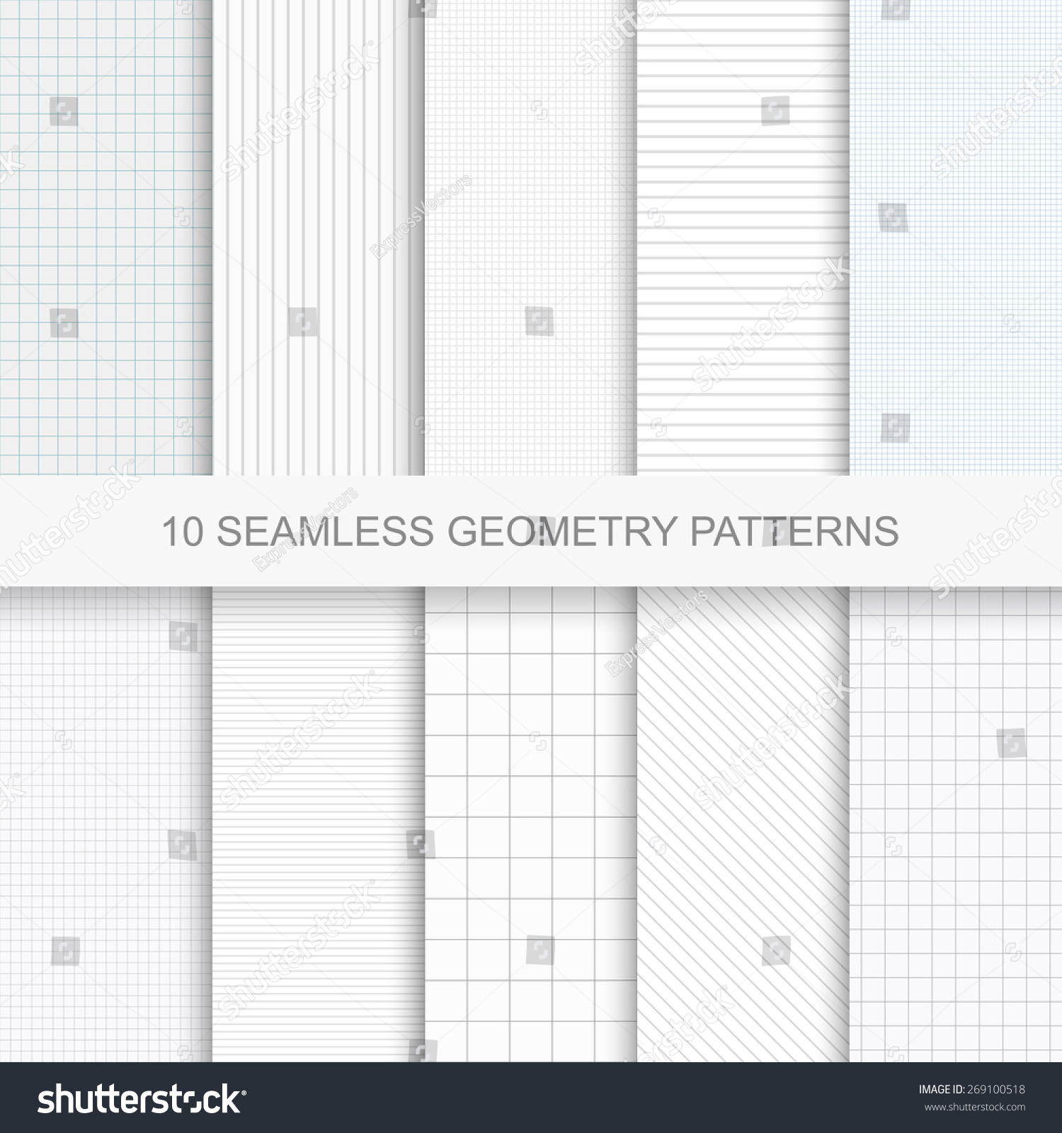 Set Simple Vector Geometry Patternsseamless Backgrounds Stock Vector ...