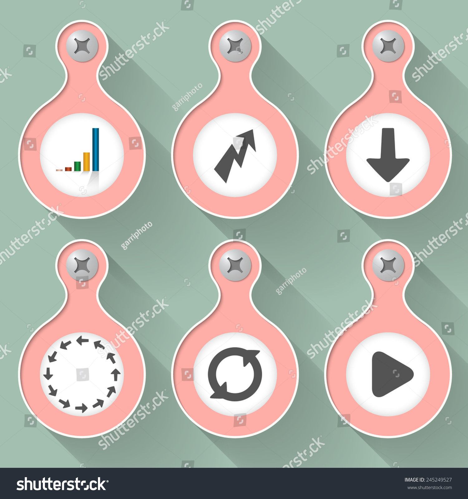 Set Six Vector Objects Icons Stock Vector (Royalty Free) 245249527 ...