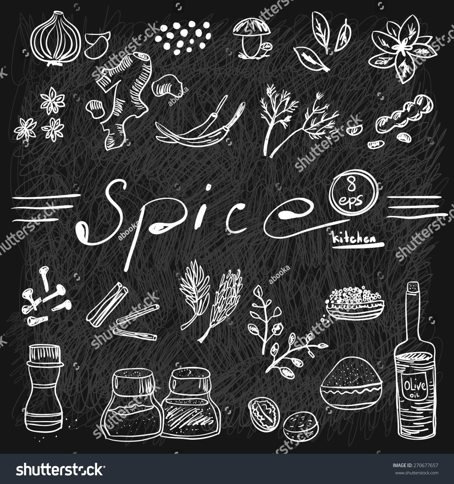 Set Spices Elements Stock Vector (Royalty Free) 270677657