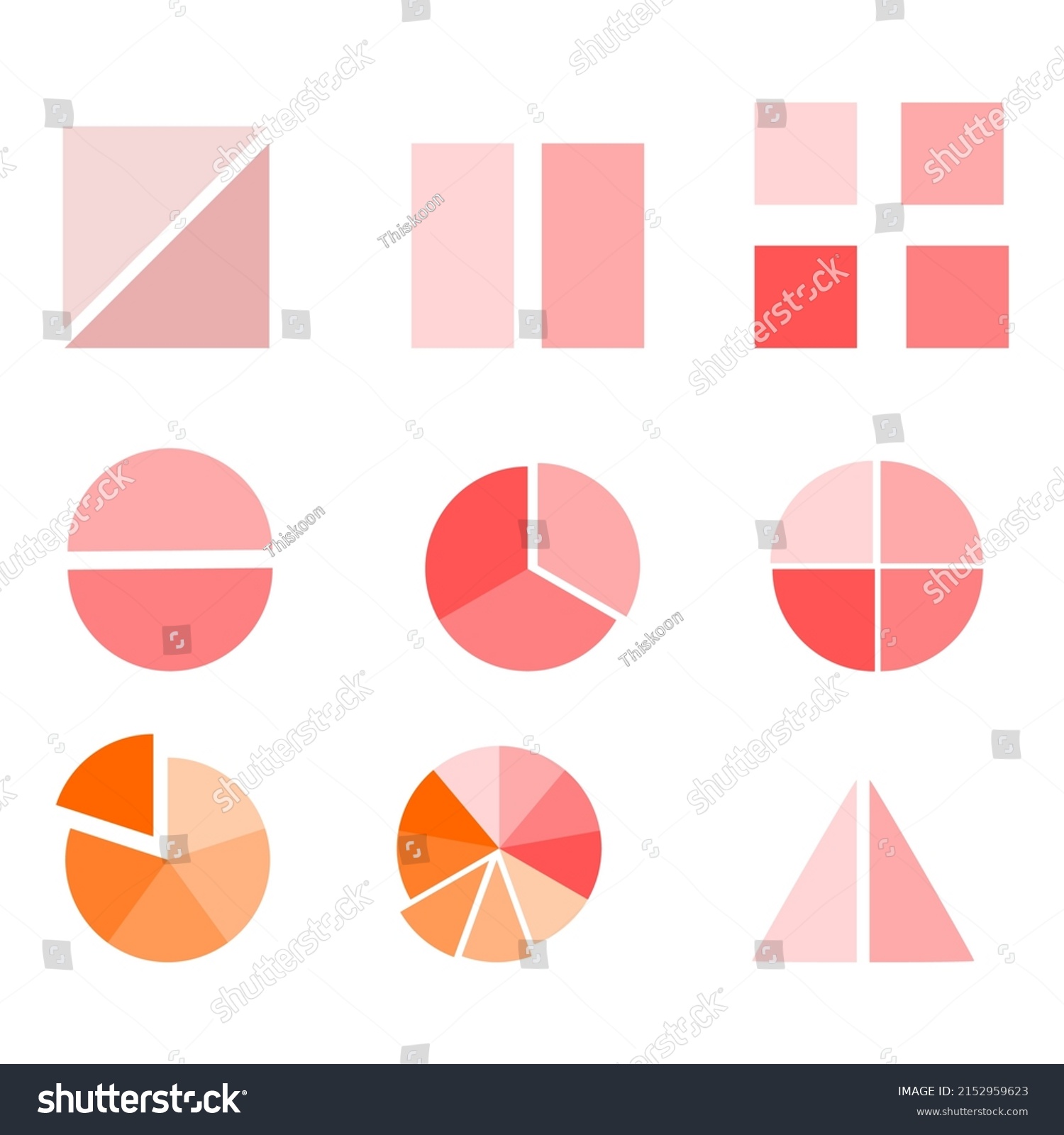 Set Split Shapes Design Stock Vector (Royalty Free) 2152959623 ...