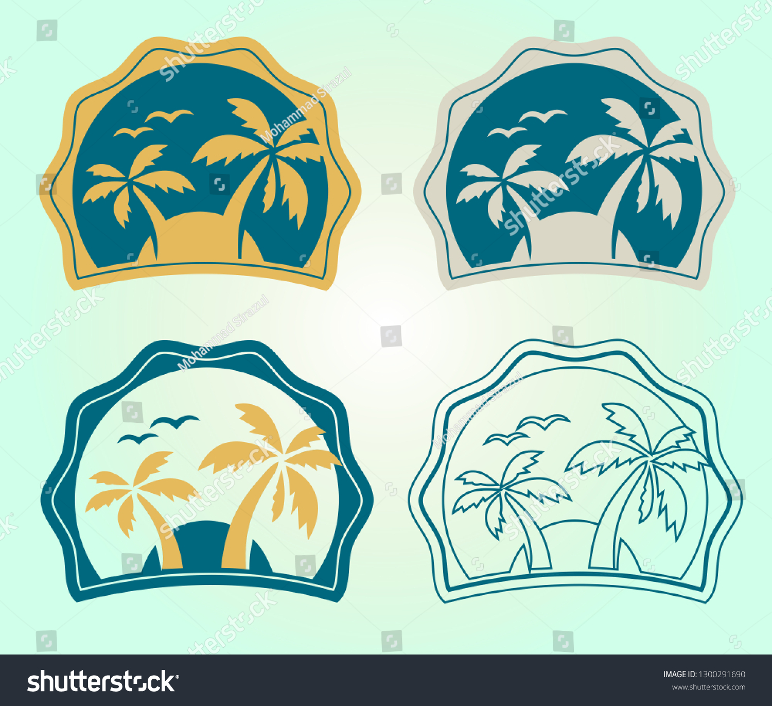 Set Summer Emblems Design Elements Stock Vector (Royalty Free ...