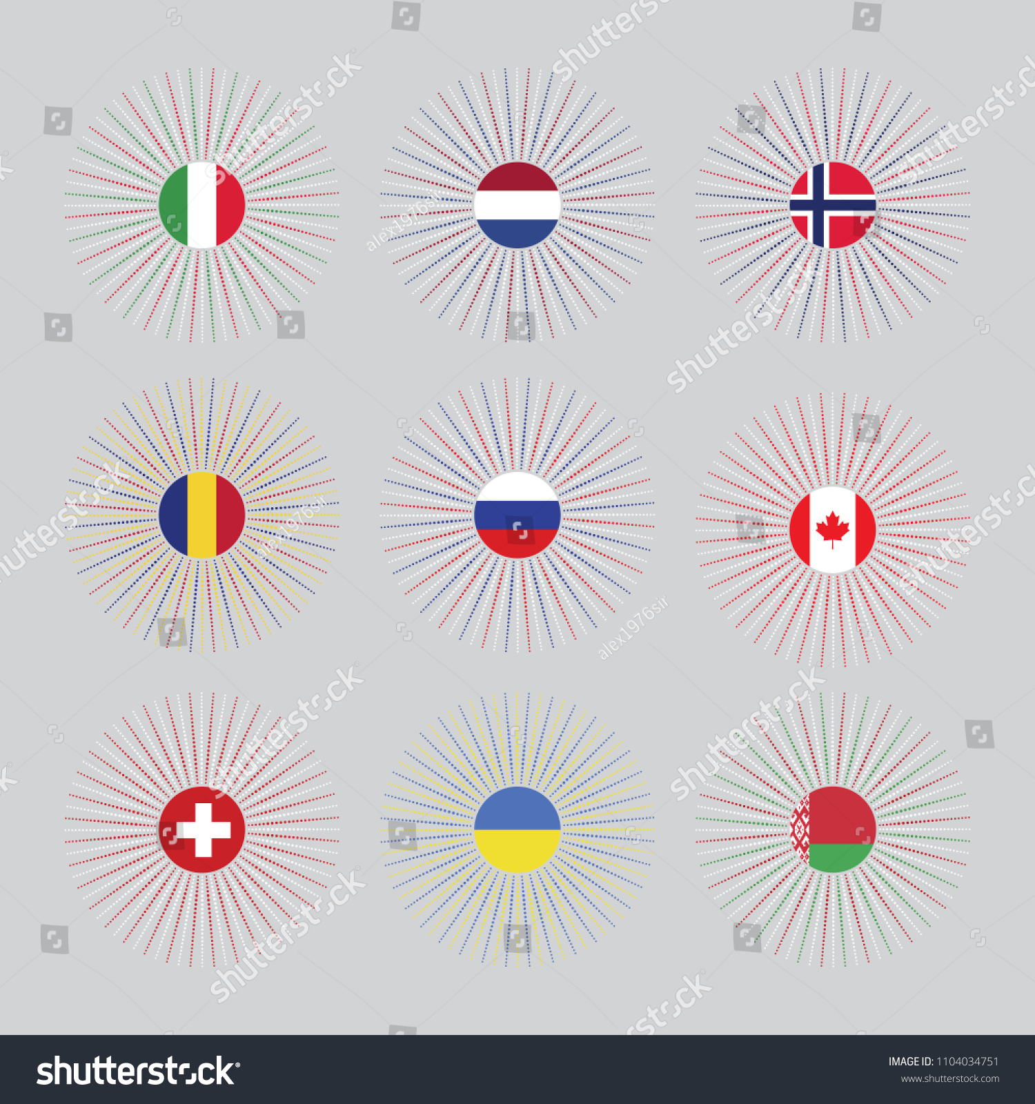 Set Sun Flags Stock Vector (Royalty Free) 1104034751 | Shutterstock