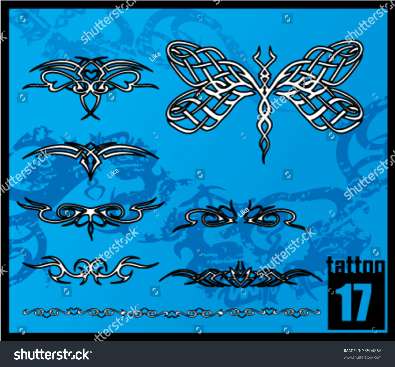 Set Tattoos Vector Stock Vector (Royalty Free) 38504866