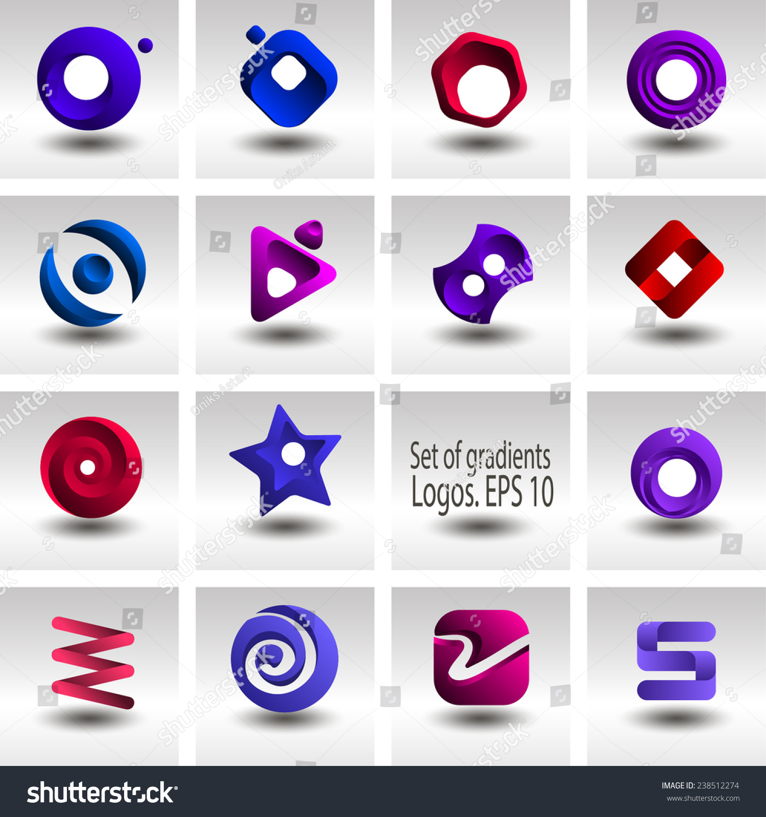 Set Templates Gradient Logos Vector Eps: เวกเตอร์สต็อก (ปลอดค่า ...