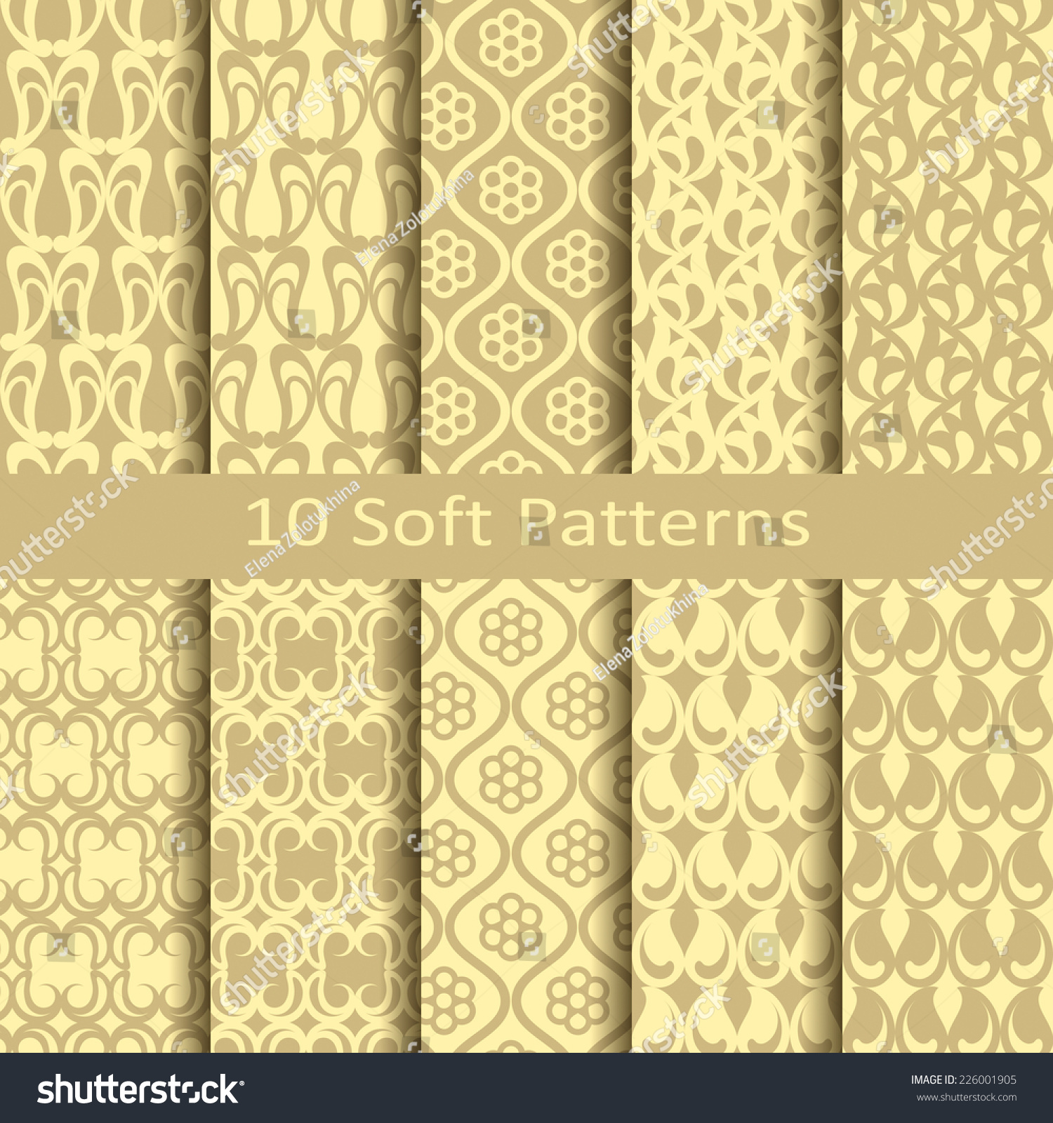 Set Ten Soft Patterns: vector de stock (libre de regalías) 226001905 ...