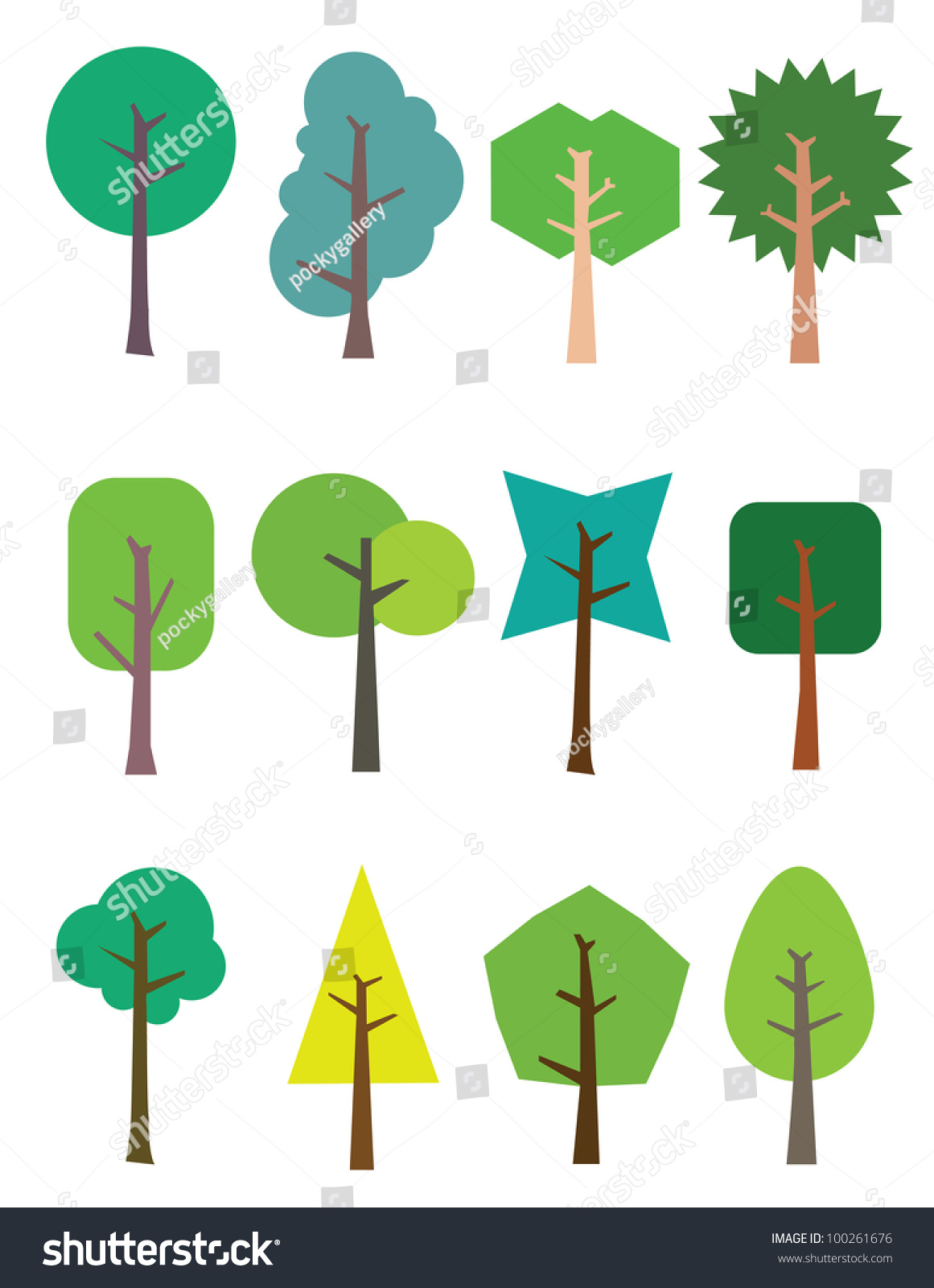 Set Tree Vector Design Eps10 Stock Vector (Royalty Free) 100261676