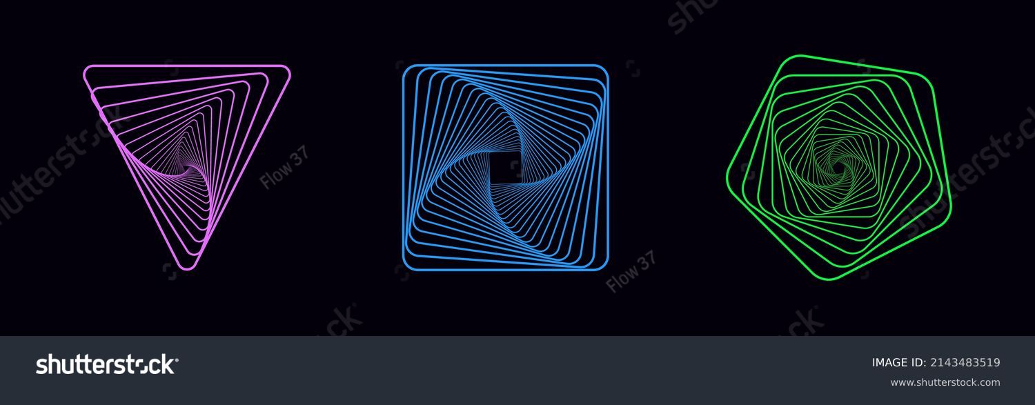 Set Twisted Colored Spirals Sacred Geometry Stock Vector (Royalty Free) 2143483519 | Shutterstock