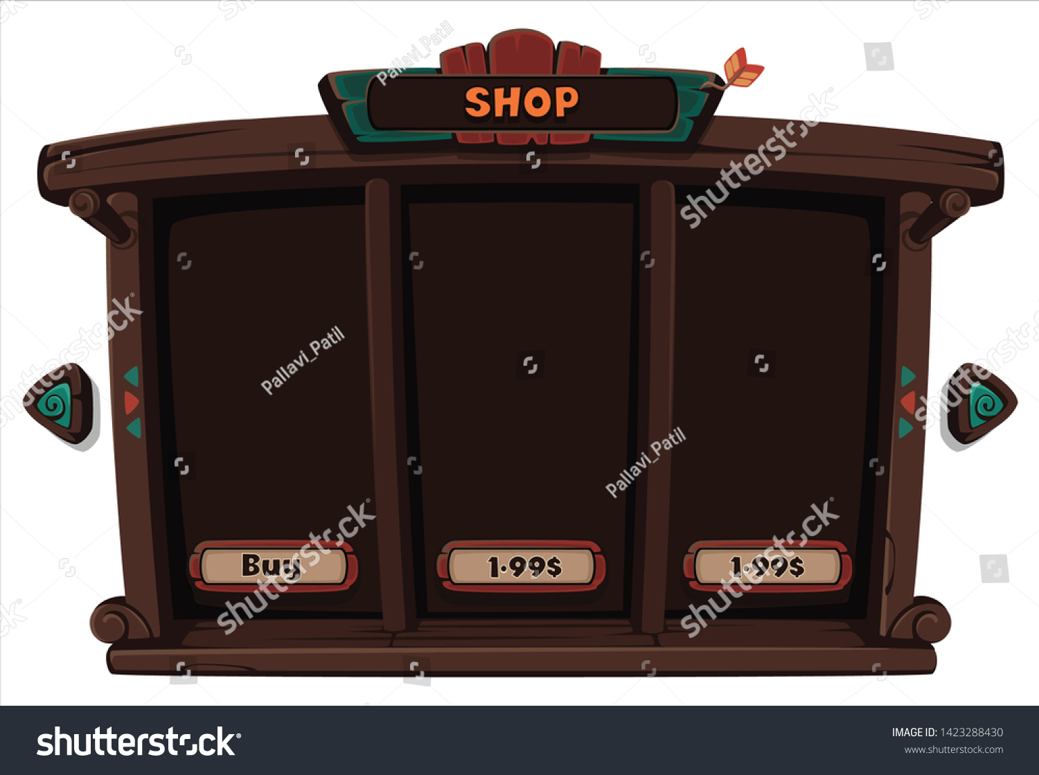 Set Ui Elements 2d Games Appspart 스톡 벡터로열티 프리 1423288430 Shutterstock