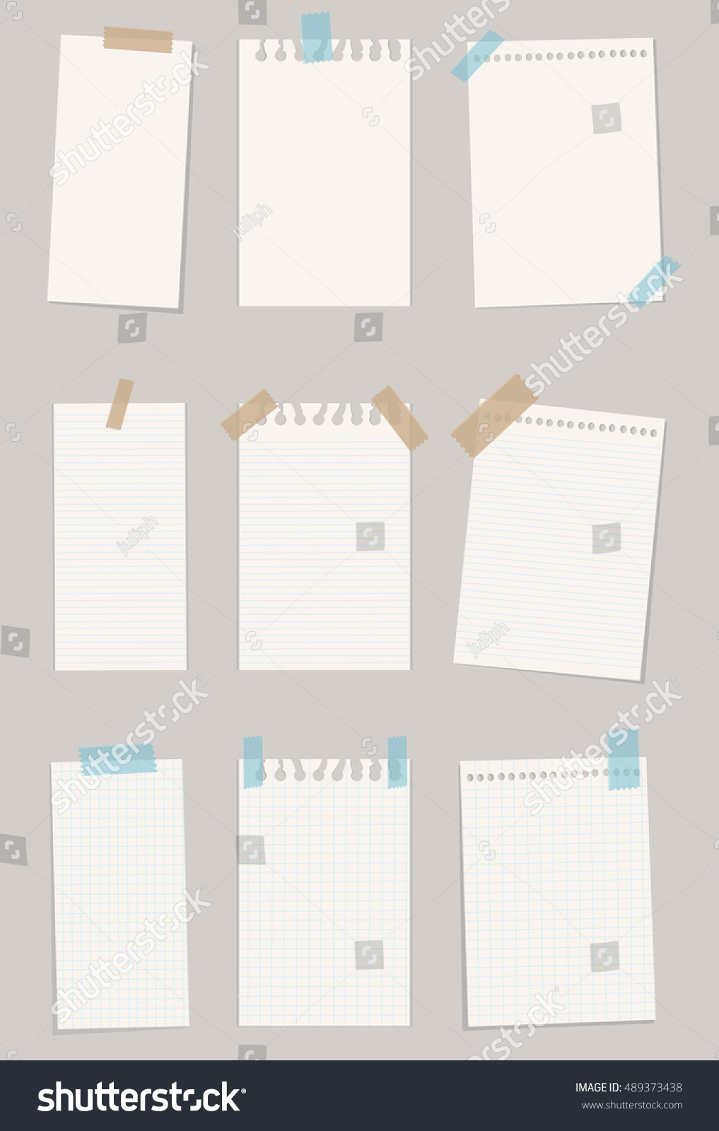 Set Various Note Papers Vector Illustration Stock Vector (Royalty Free ...