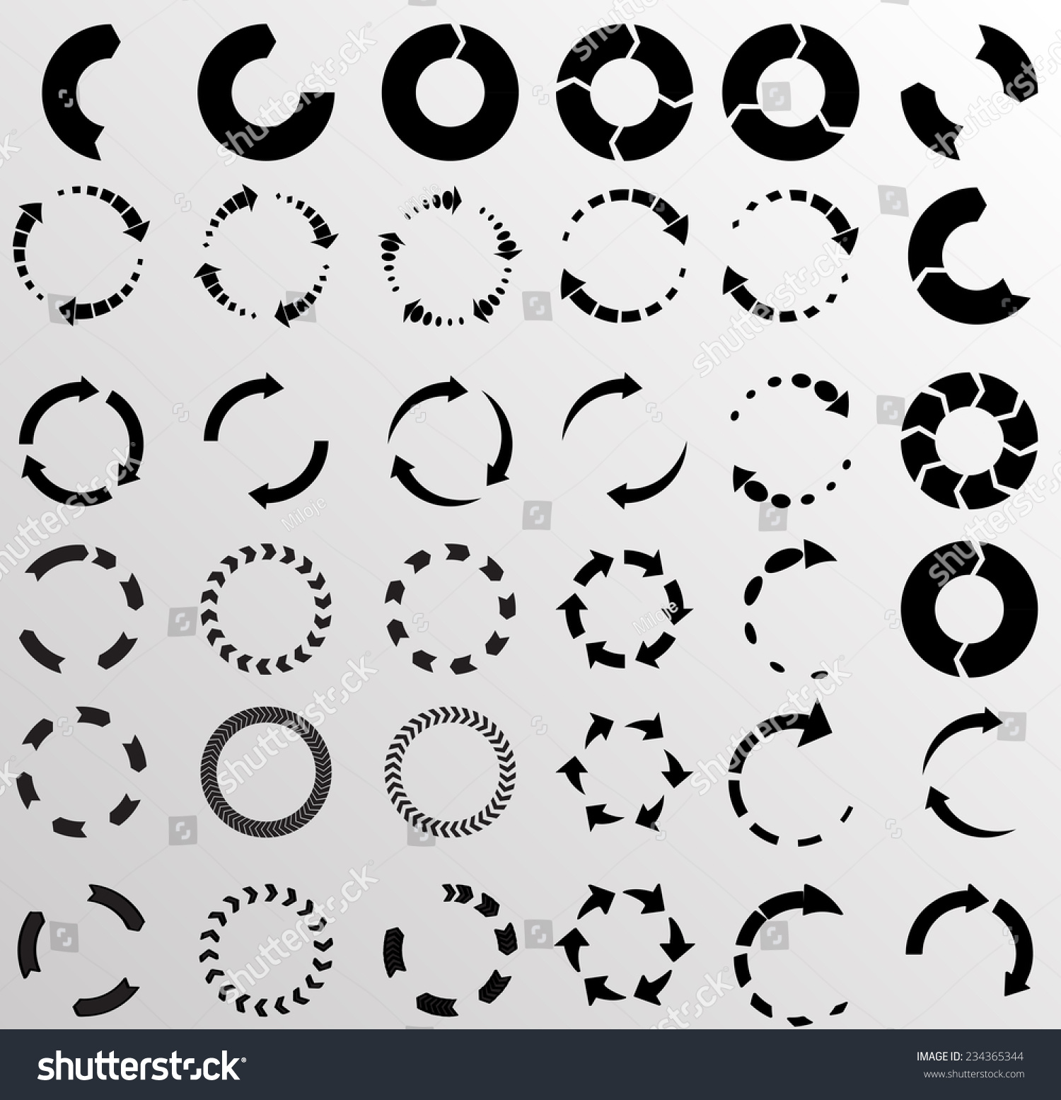 Set Vector Circular Arrows Stock Vector (Royalty Free) 234365344