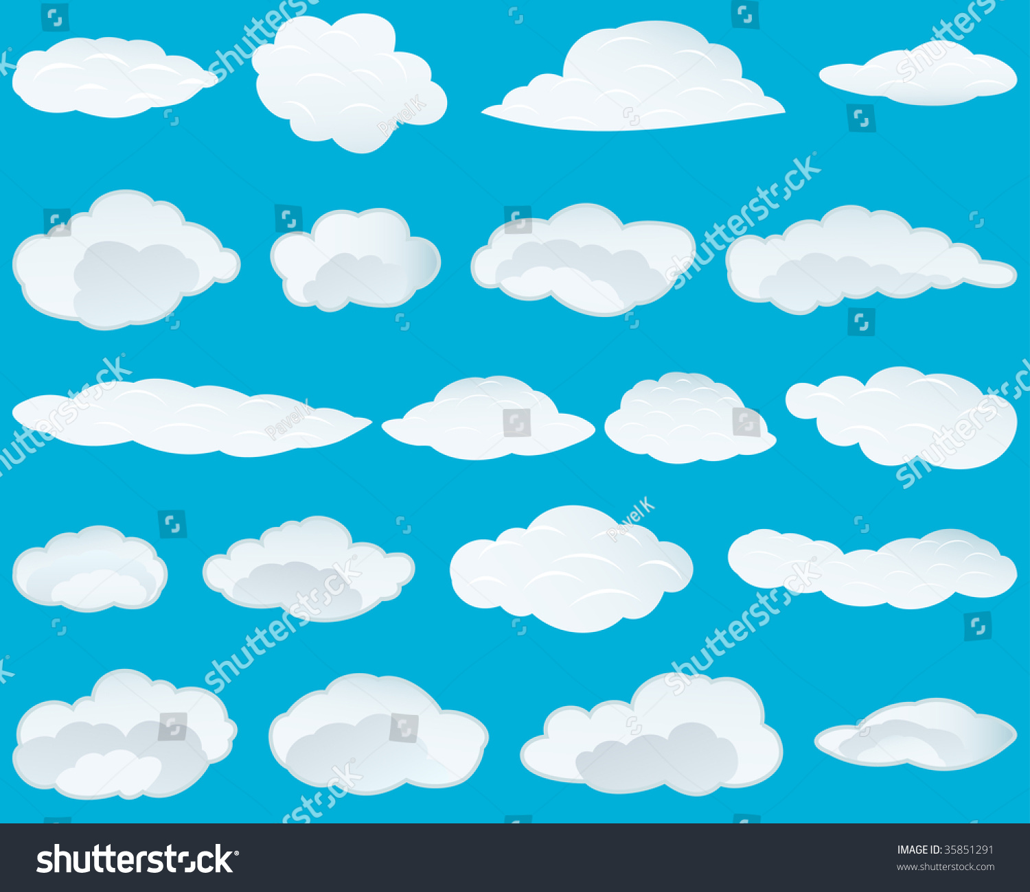 Set Vector Clouds Background Design Use Stock Vector (Royalty Free ...