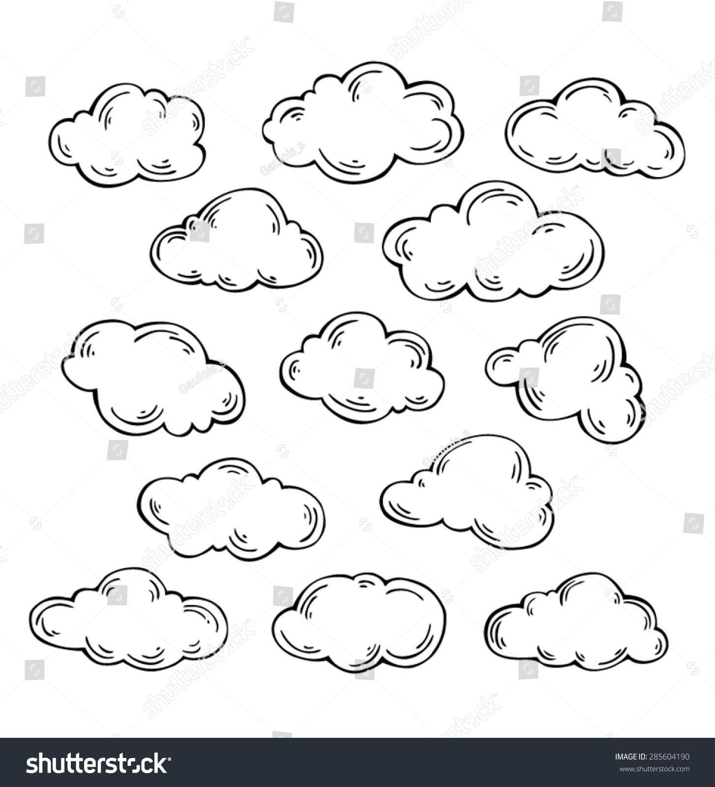 88,088 Black and white cloud drawing 이미지, 스톡 사진 및 벡터 | Shutterstock