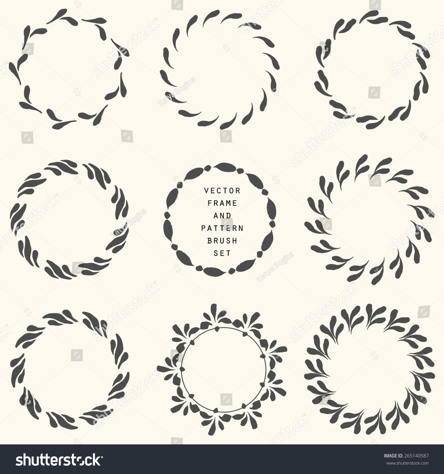 Set Vector Decorative Elements Pattern Brushes Stock Vector (Royalty Free) 265140587