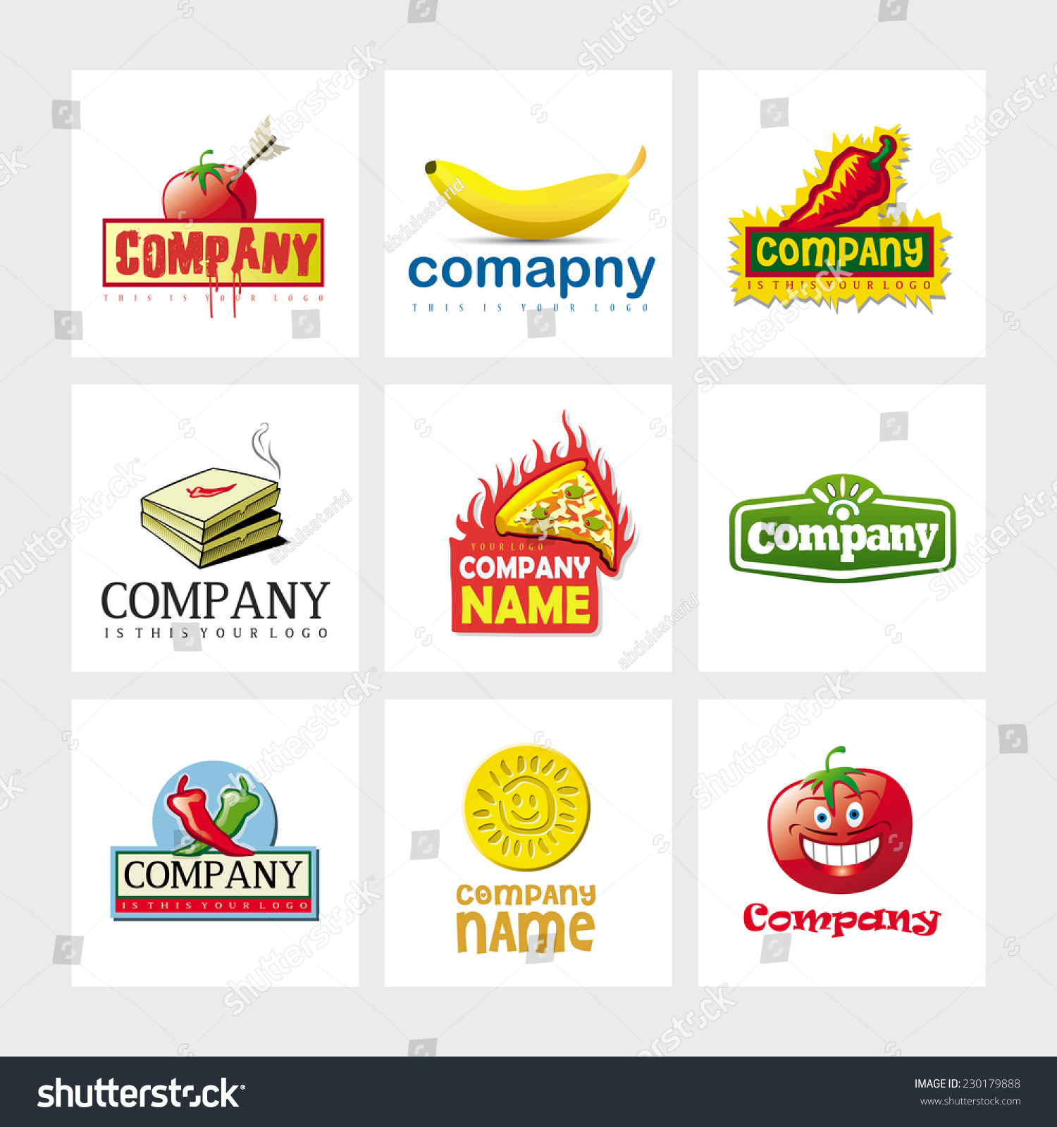 Set 9 Vector Elements Logo Design Stock Vector (Royalty Free) 230179888
