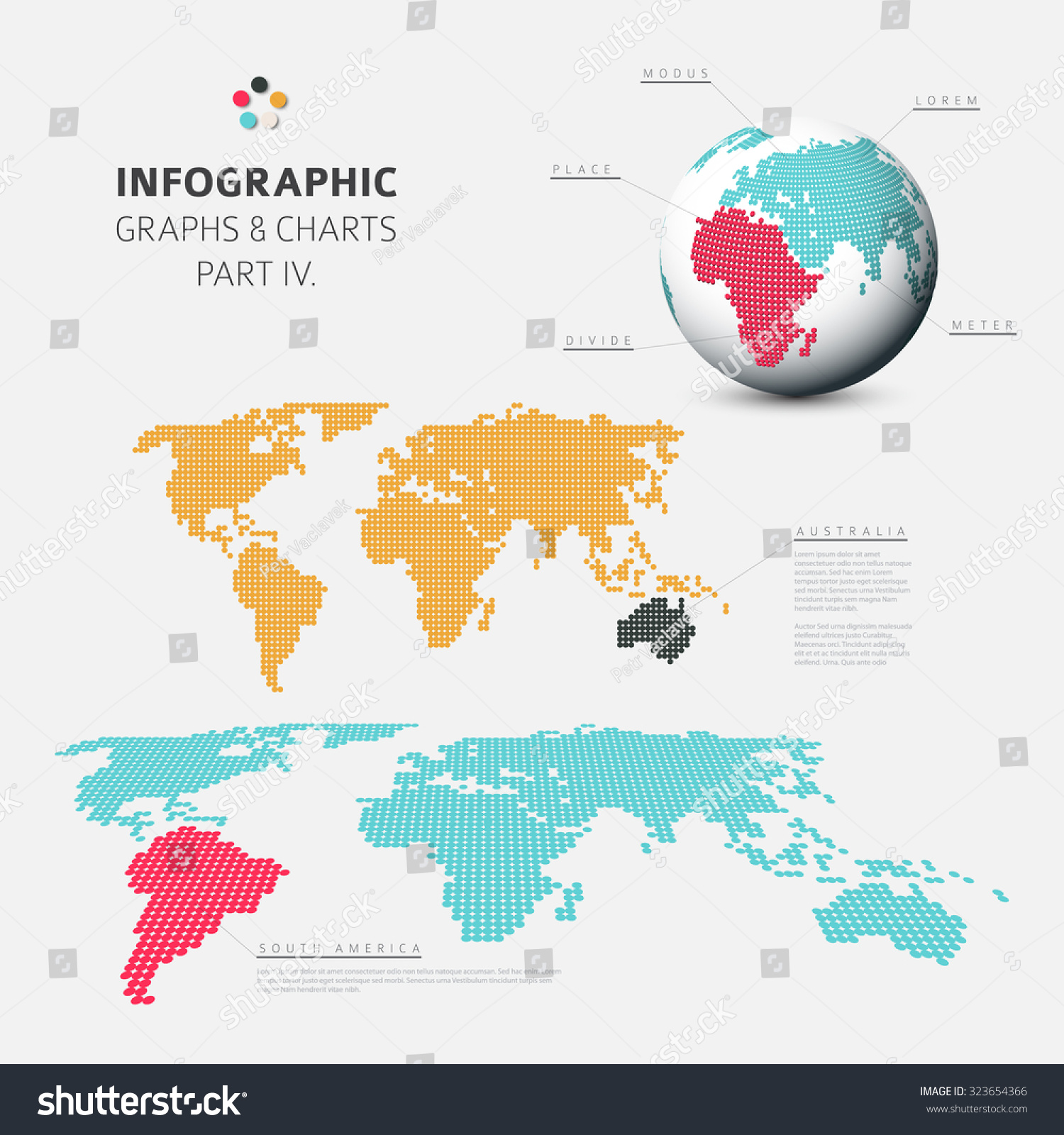 Set Vector Flat Design Infographics Charts Stock Vector (Royalty Free ...