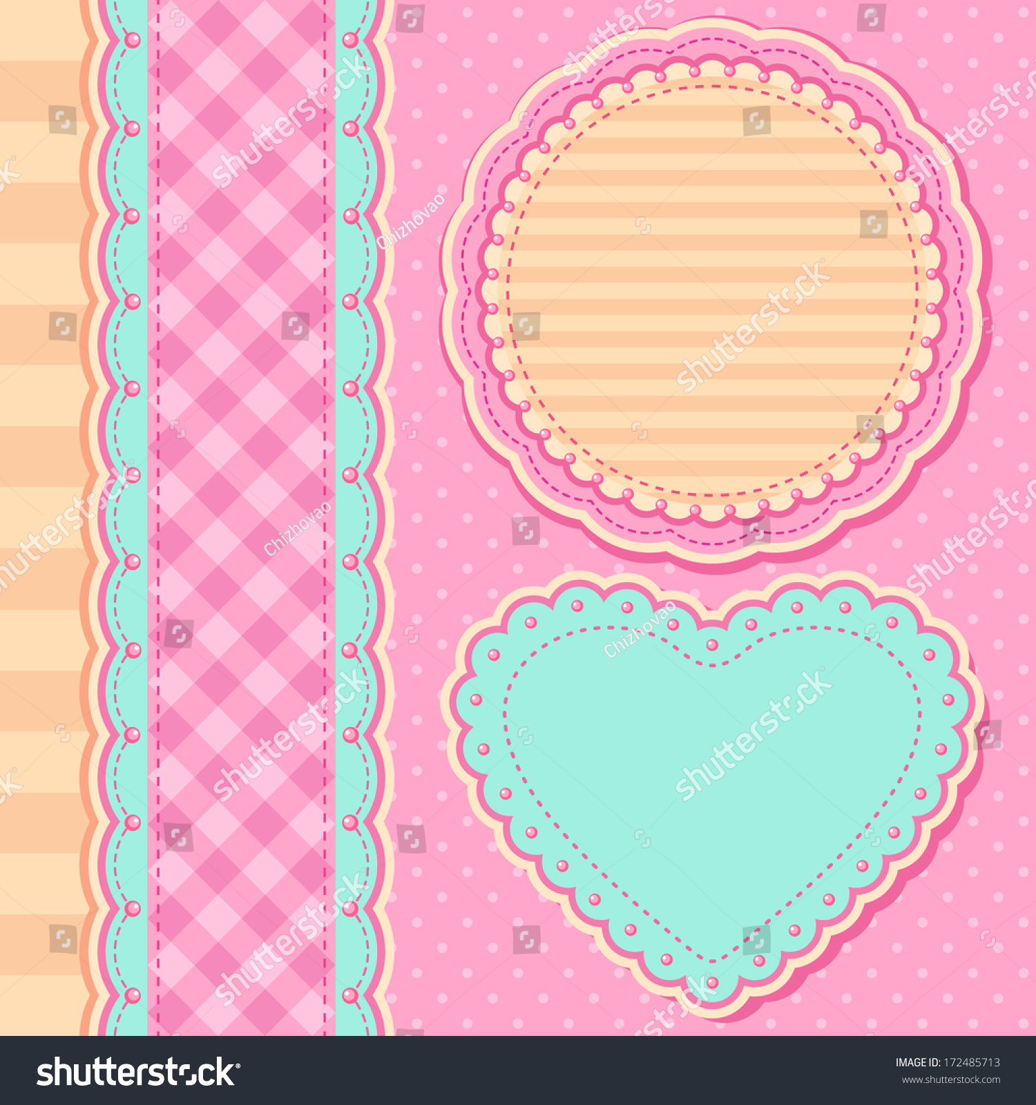 Set Vector Frames Cards Stock Vector (Royalty Free) 172485713 ...