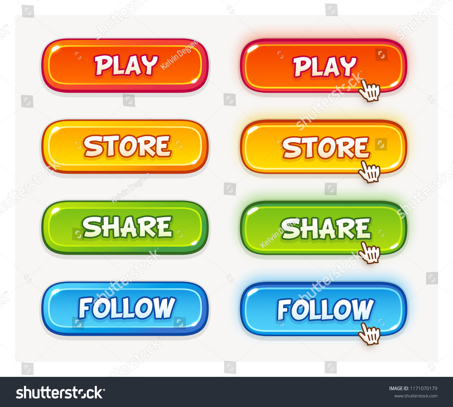Set Vector Game User Interface Buttons Stock Vector (Royalty Free ...