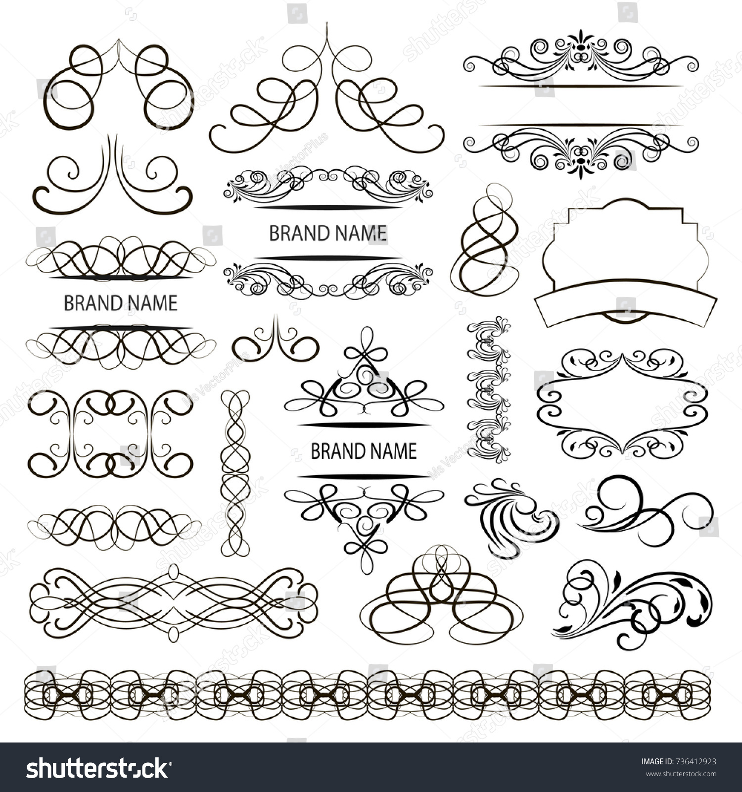 Set Vector Graphic Elements Design Stock Vector (Royalty Free) 736412923